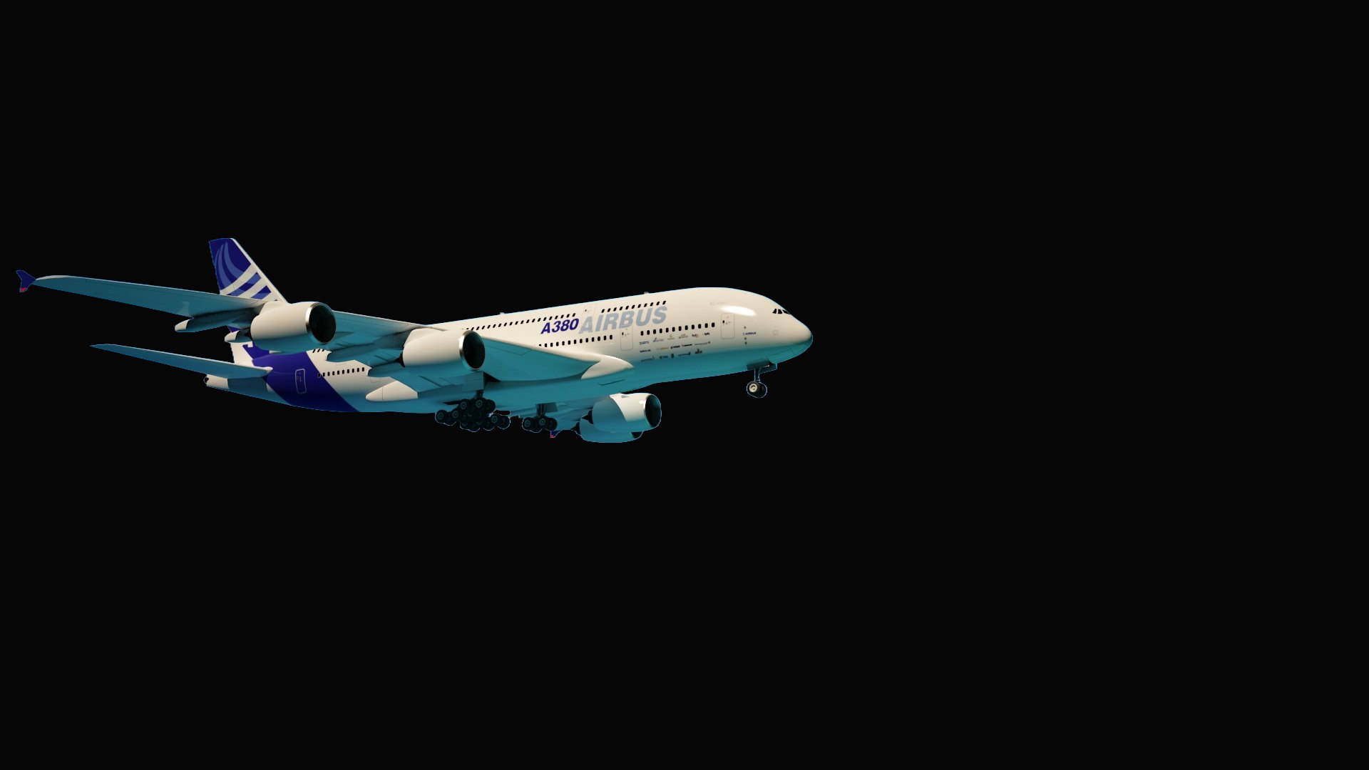 3D Realistic Airbus A380 3D Model With Textures - Optimized For VRay ...