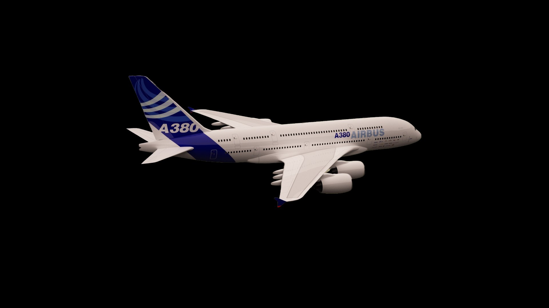 3D Realistic Airbus A380 3D Model With Textures - Optimized For VRay ...