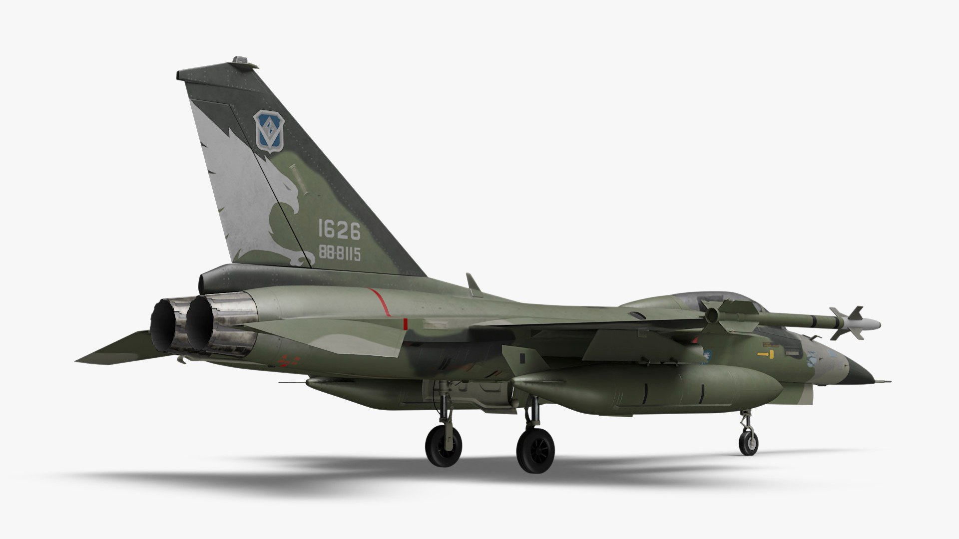 AIDC F-CK-1 Ching-Kuo Fighter Jet Green Rigged For Maya 3D Model ...
