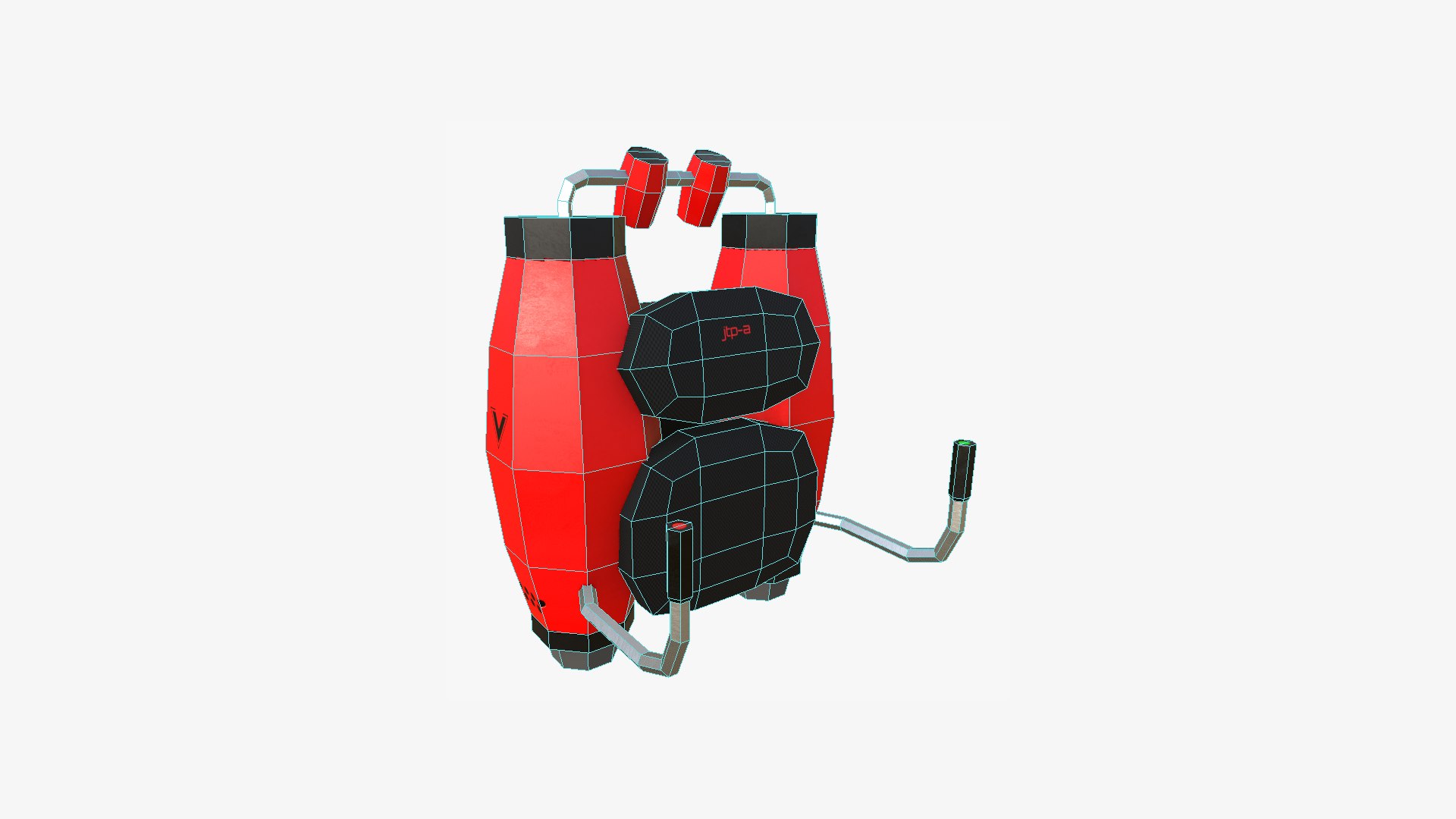 3D Jetpack Low Poly A02 Red - SciFi Character Design - TurboSquid 2254113