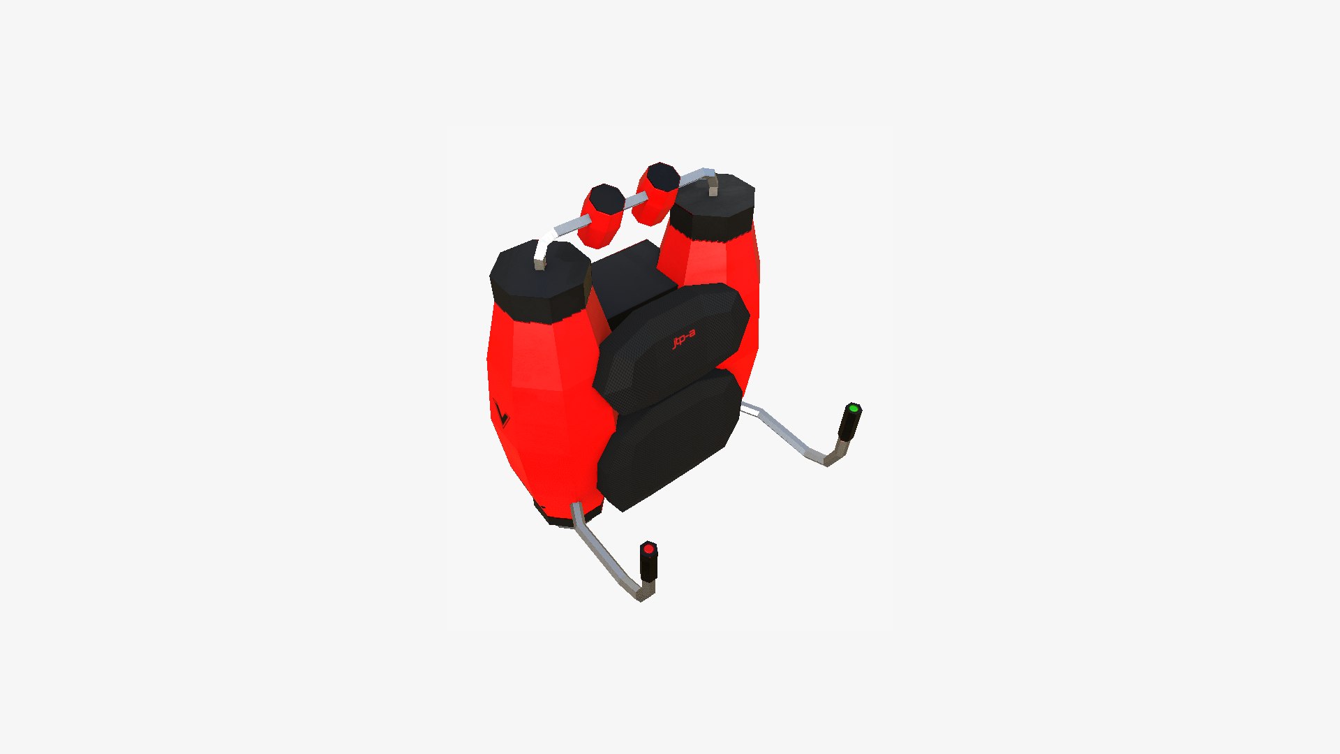 3D Jetpack Low Poly A02 Red - SciFi Character Design - TurboSquid 2254113