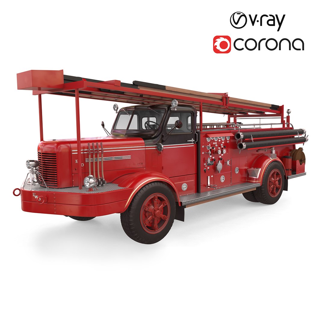 3D model FWD Fire Truck Chicago 1953 - TurboSquid 2012796