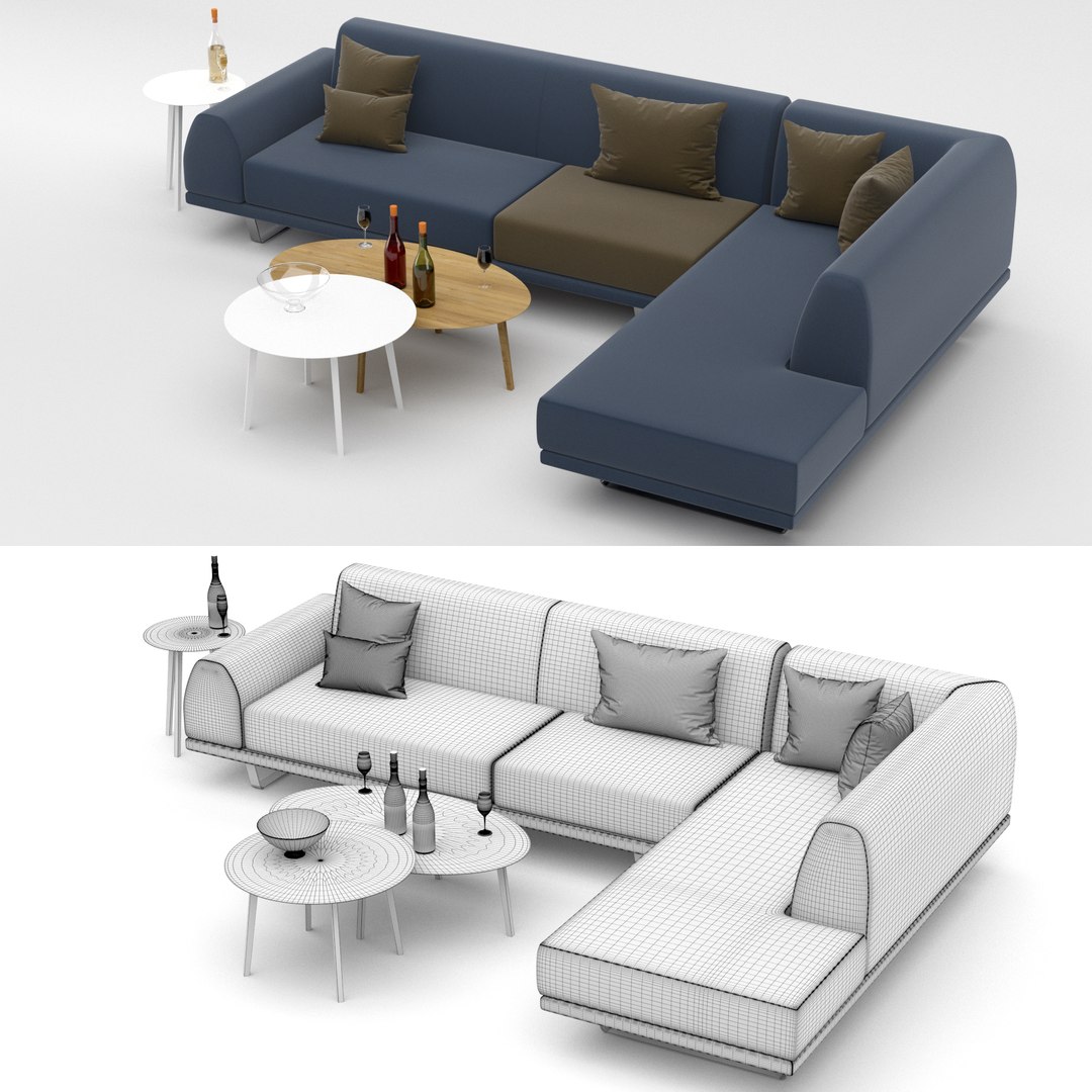 Sectional sofa portland model - TurboSquid 1264822