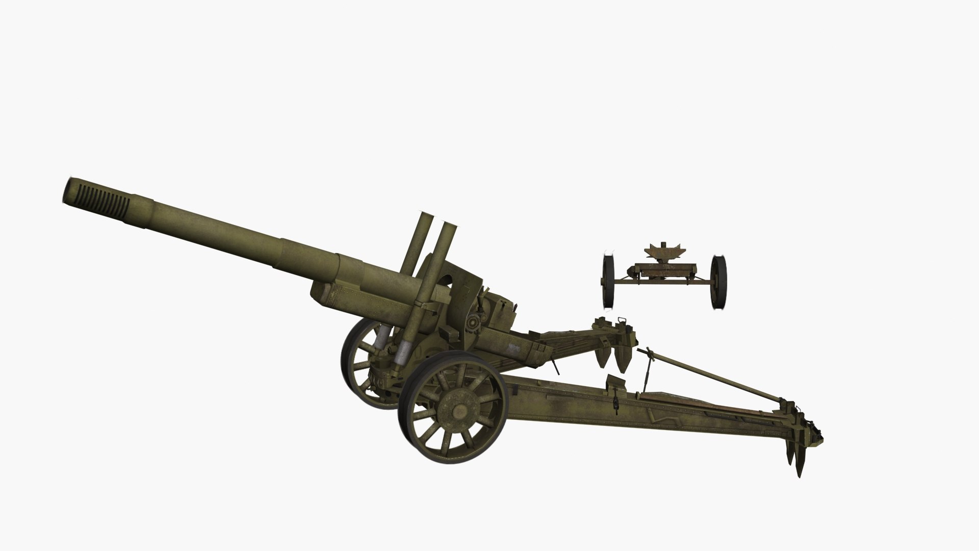 152 Mm ML-20 Howitzer And Gun Limber Model - TurboSquid 2268023