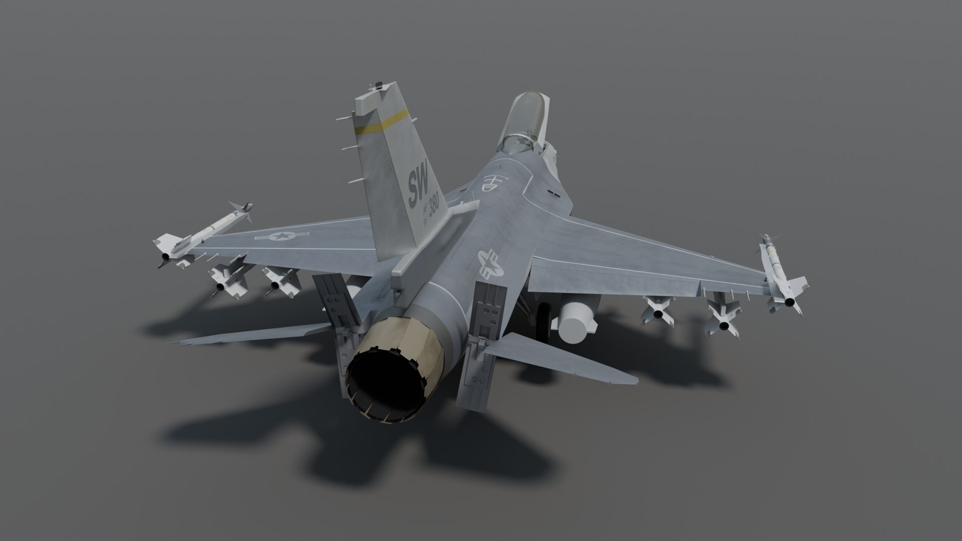 FIghter Aircraft With Sidewinder Missiles 3D Model - TurboSquid 2192467