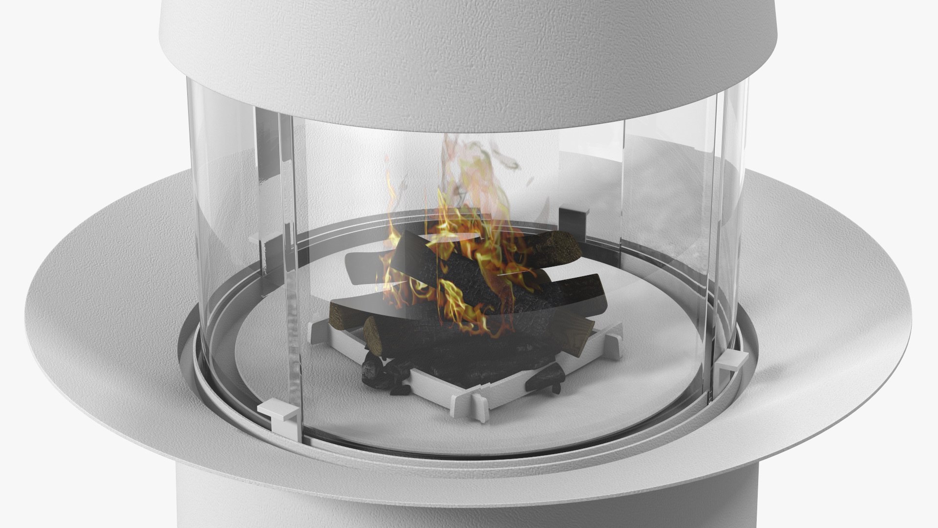 Modern Fireplace Focus Creations Filiofocus Central White 3D Model ...