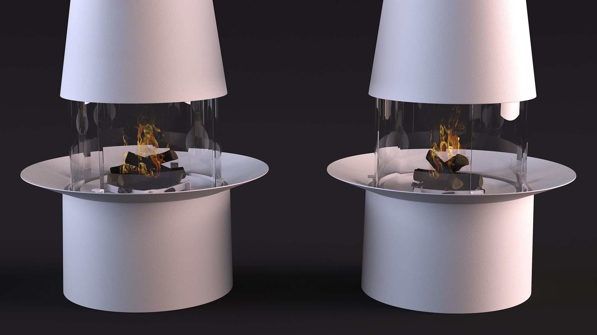 Modern Fireplace Focus Creations Filiofocus Central White 3D Model ...