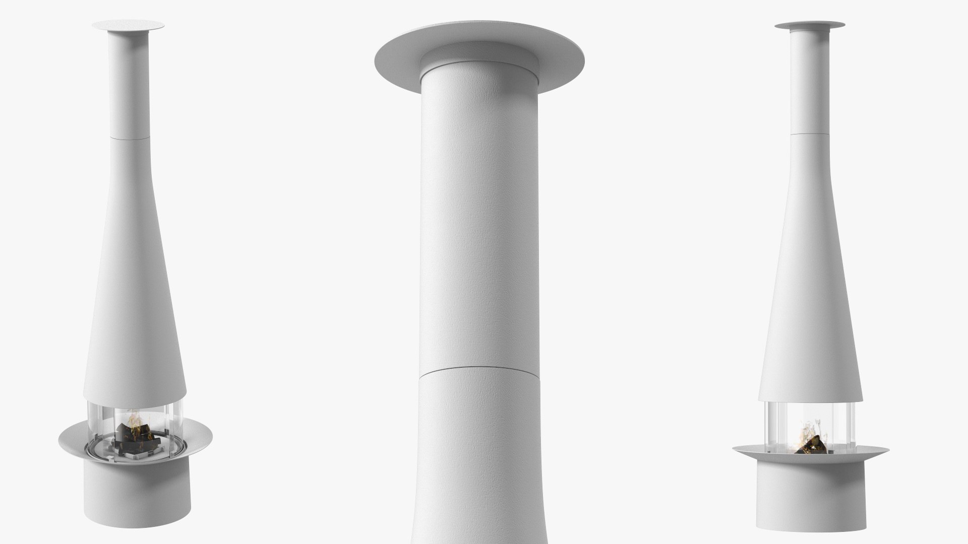 Modern Fireplace Focus Creations Filiofocus Central White 3D Model ...