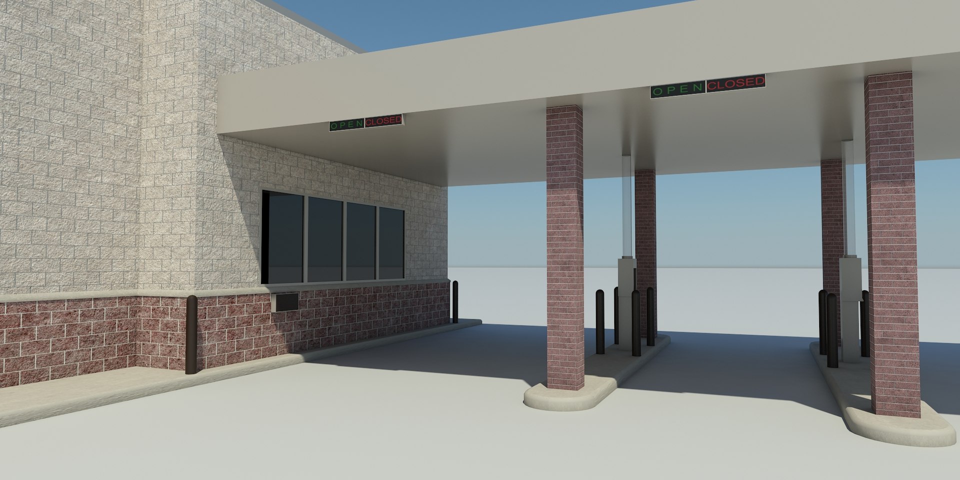 drive-thru bank 2010 - 3d model