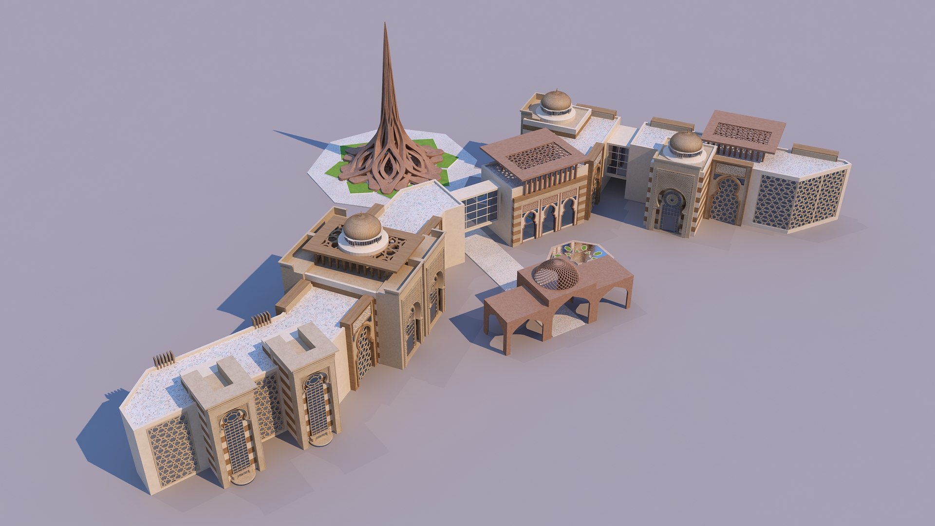 3D 11 Modern Islamic Buildings - Bundle - TurboSquid 2241489