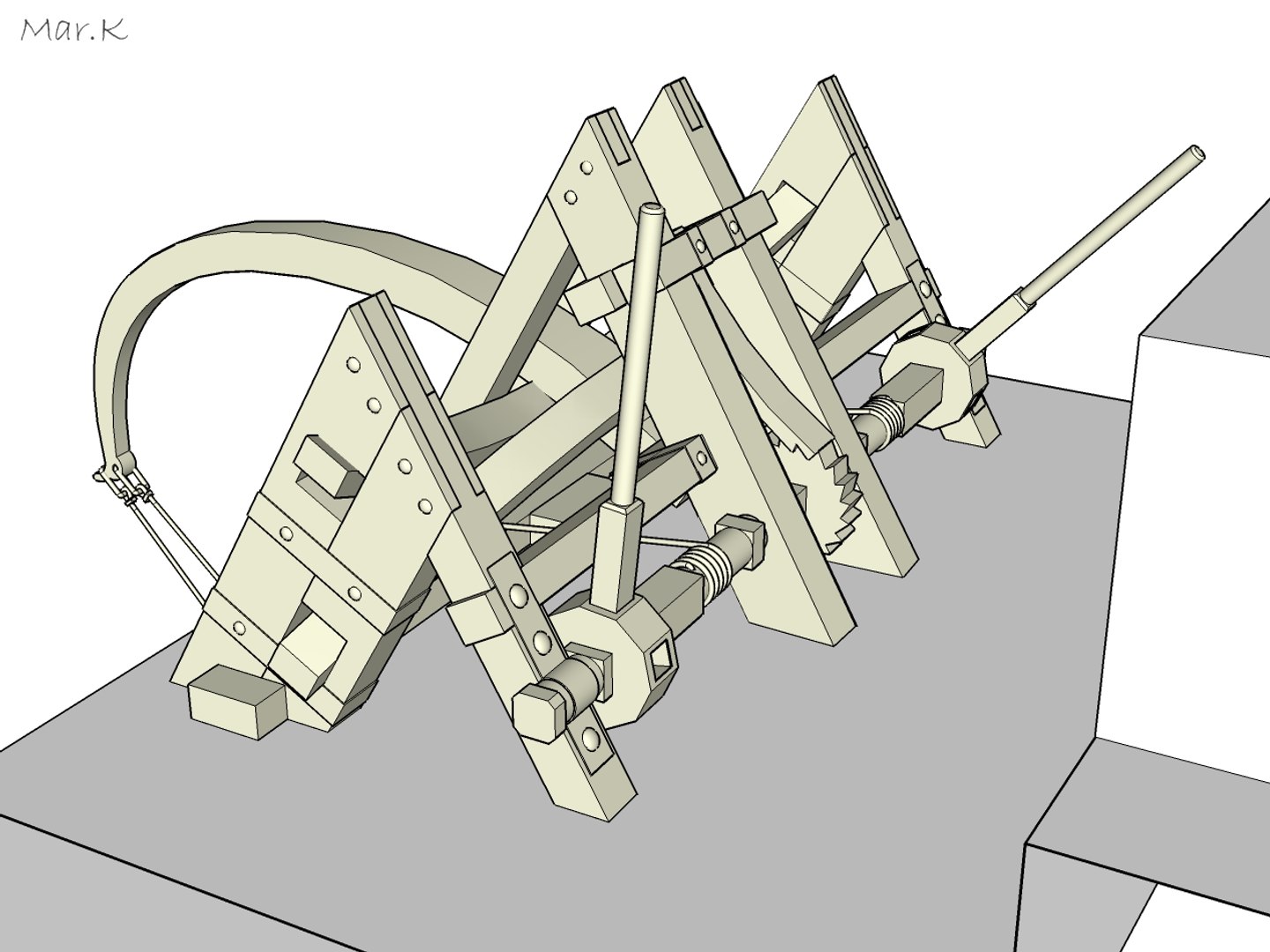 Catapult Rampart 3d Model