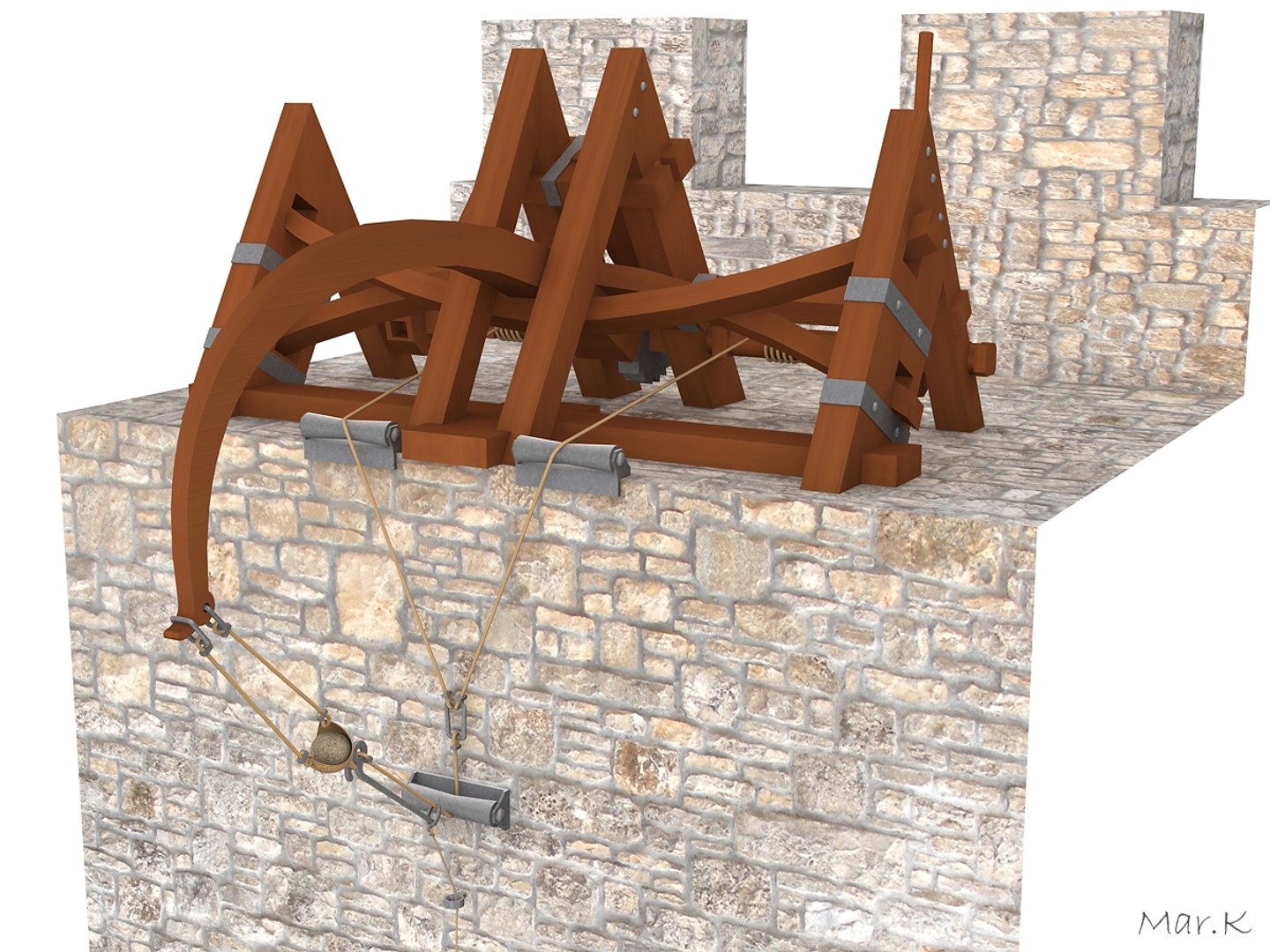 Catapult Rampart 3d Model