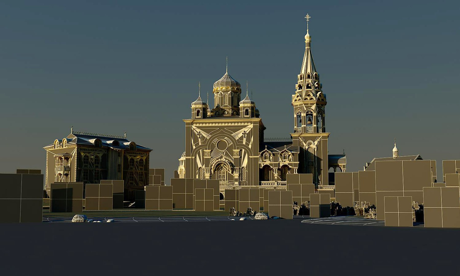 3d St Tryphon Cathedral Scene