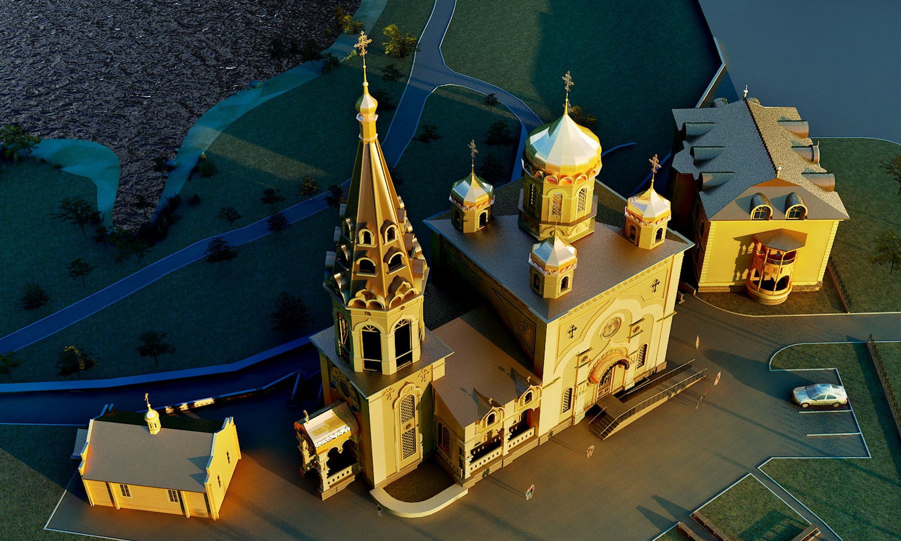 3d St Tryphon Cathedral Scene