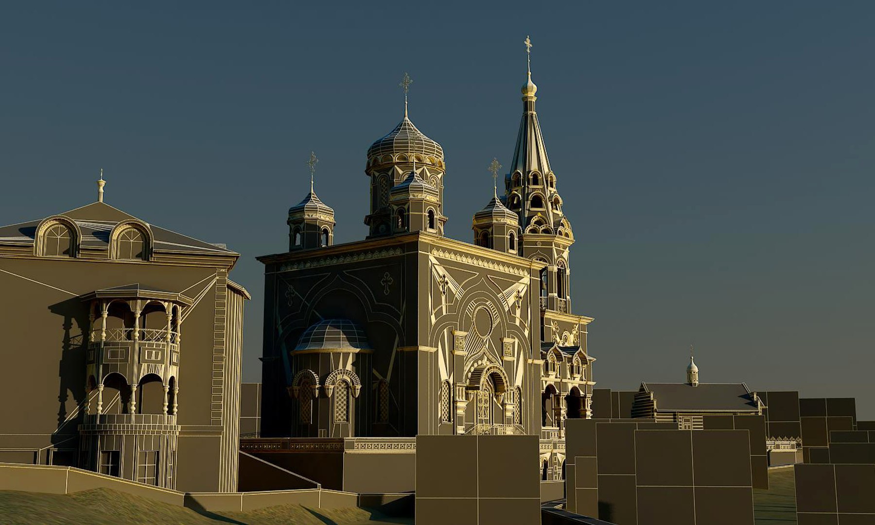 3d St Tryphon Cathedral Scene