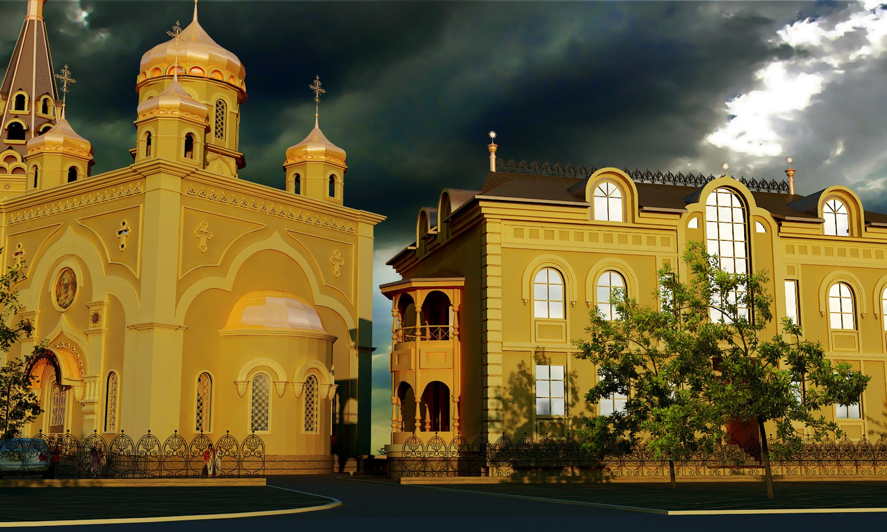 3d St Tryphon Cathedral Scene