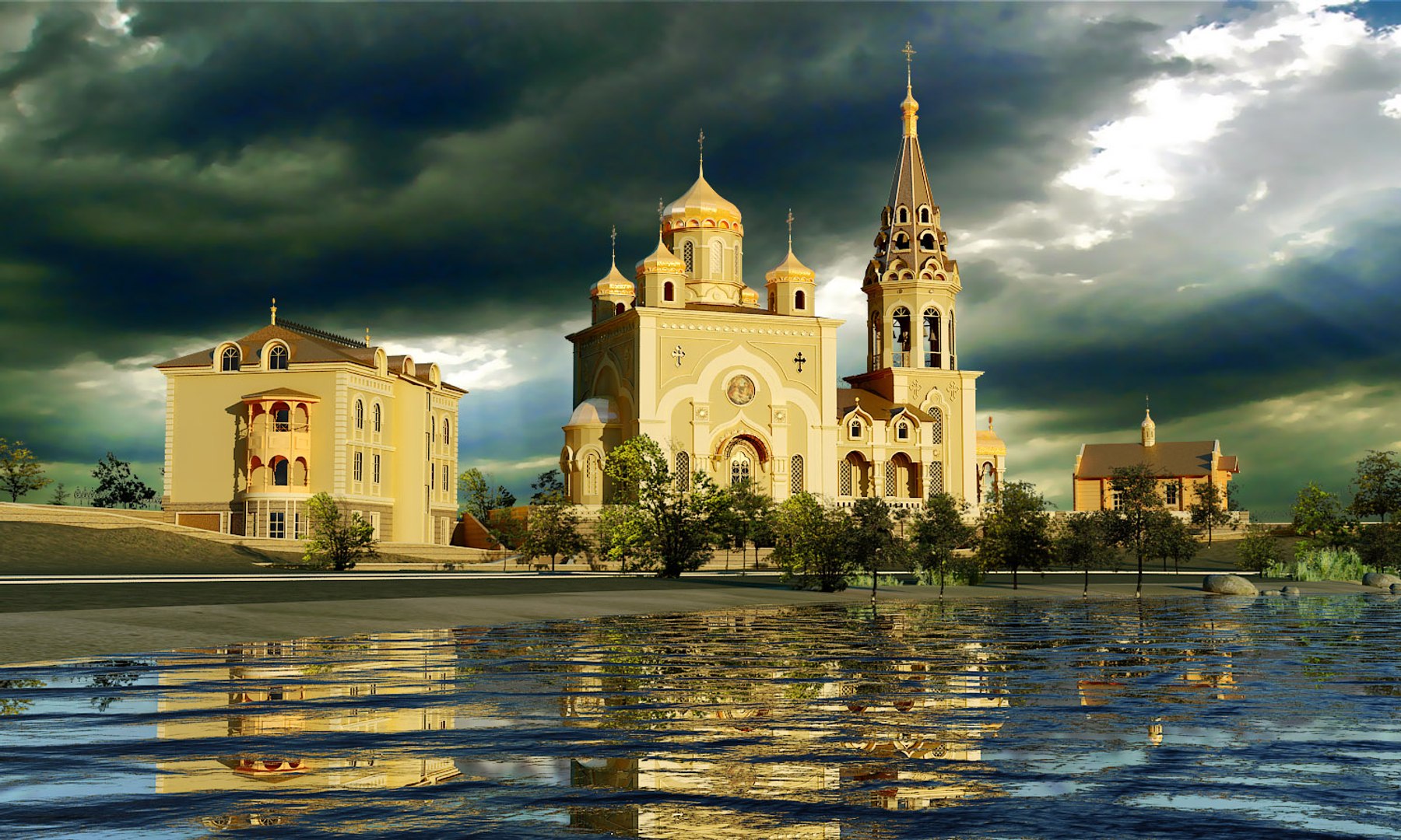 3d St Tryphon Cathedral Scene