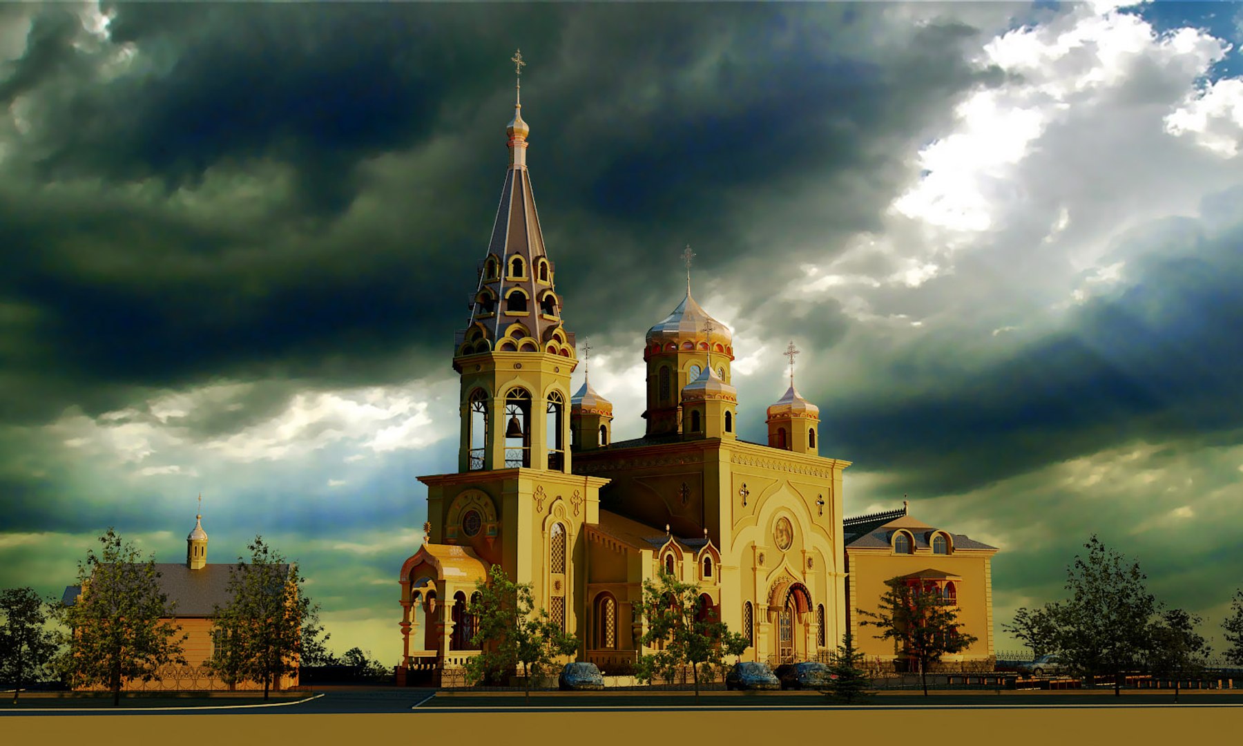 3d St Tryphon Cathedral Scene