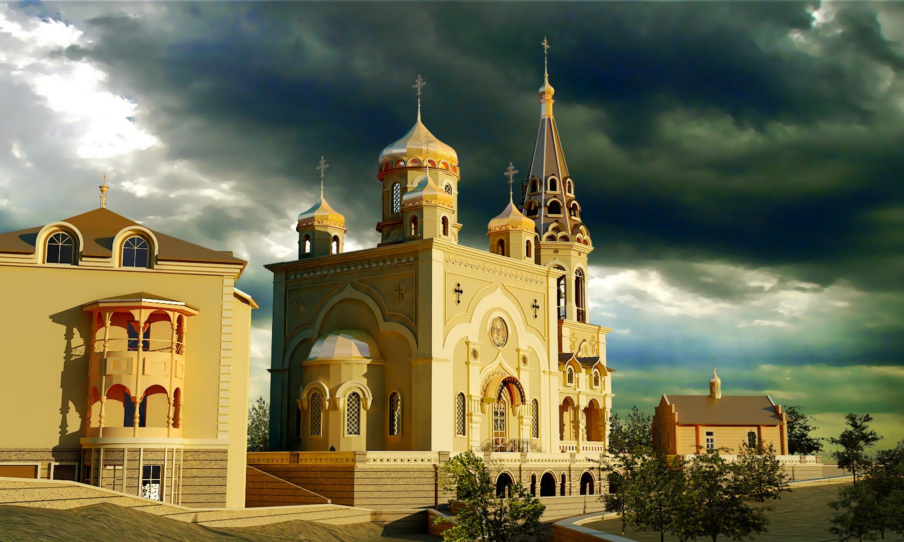 3d St Tryphon Cathedral Scene