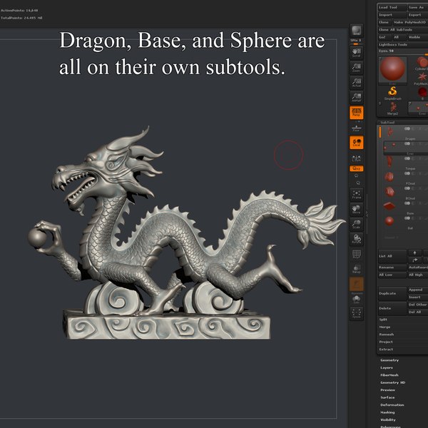 asian chinese dragon zbrush 3ds