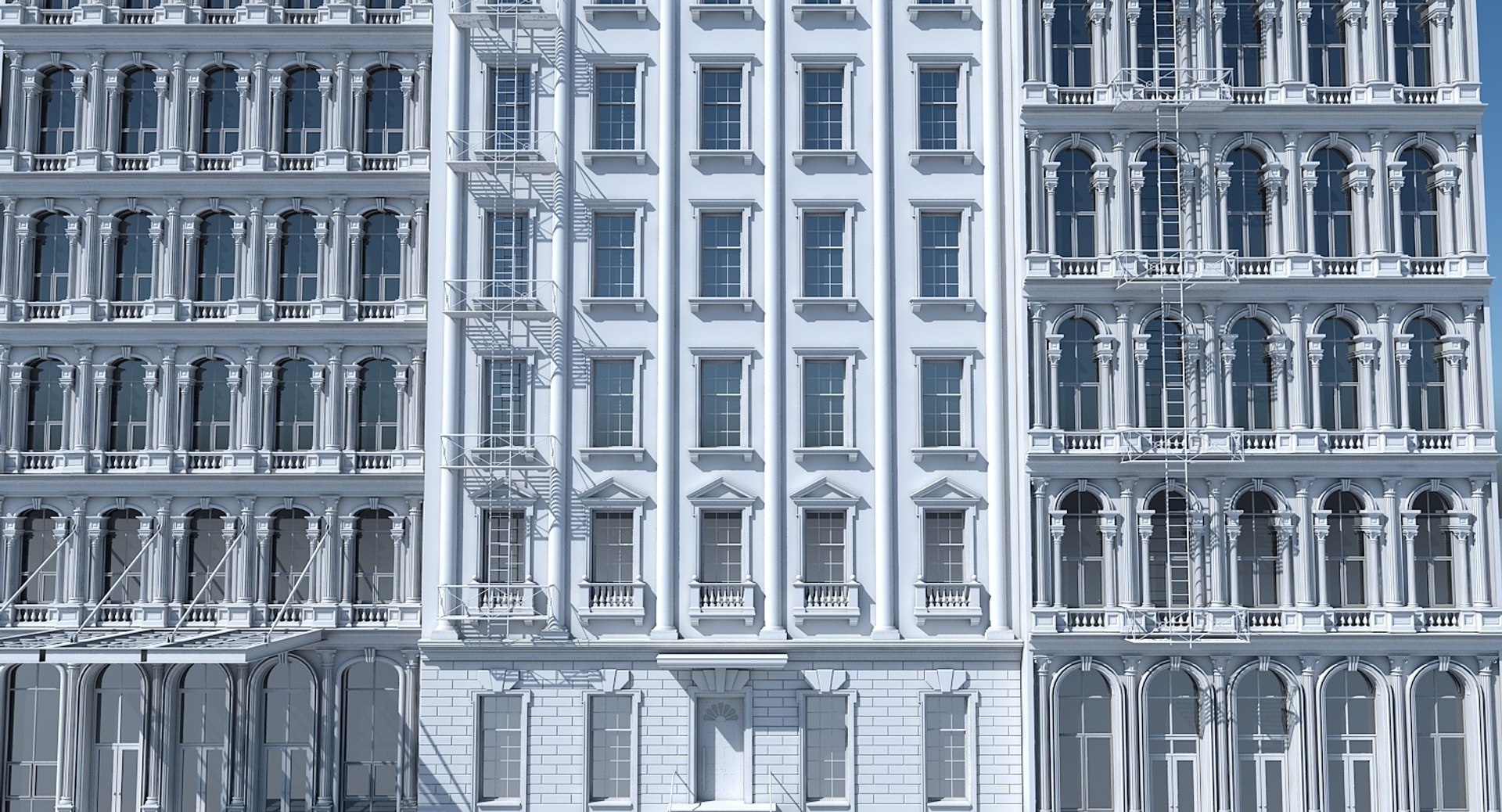 Tenement Building Facades 3D Model - TurboSquid 1303319