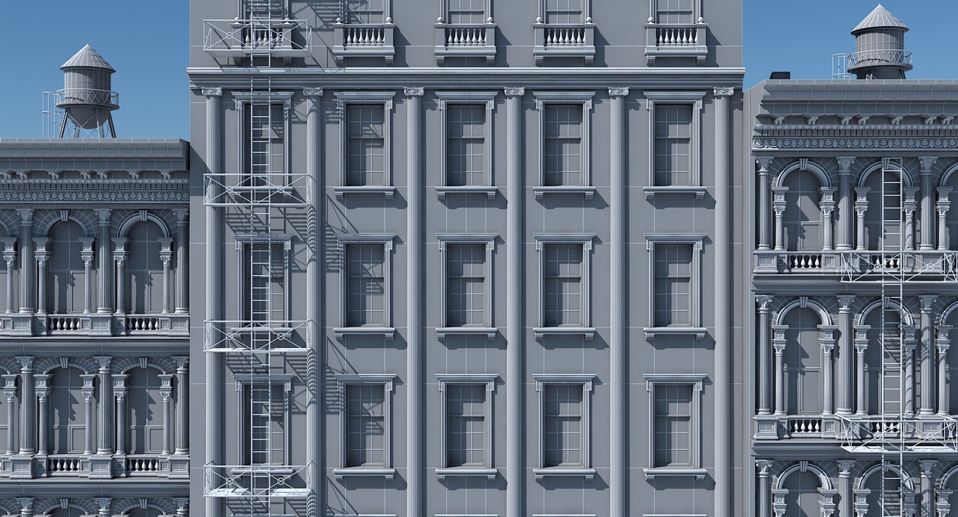 Tenement Building Facades 3D Model - TurboSquid 1303319