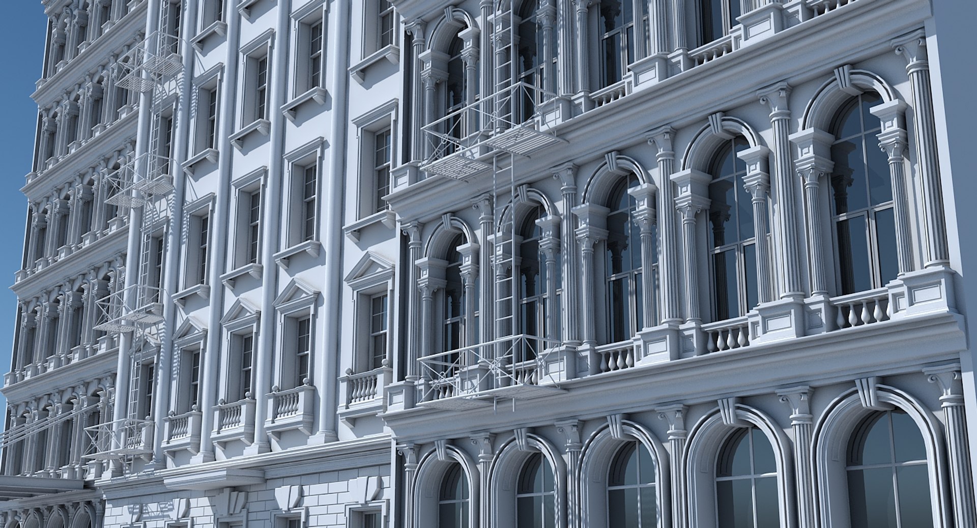 Tenement Building Facades 3D Model - TurboSquid 1303319