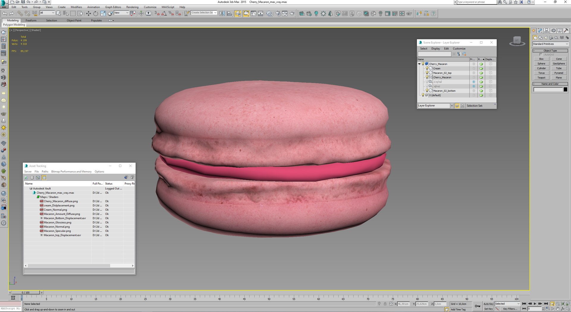 Cherry Macaron 3D Model - TurboSquid 2041554