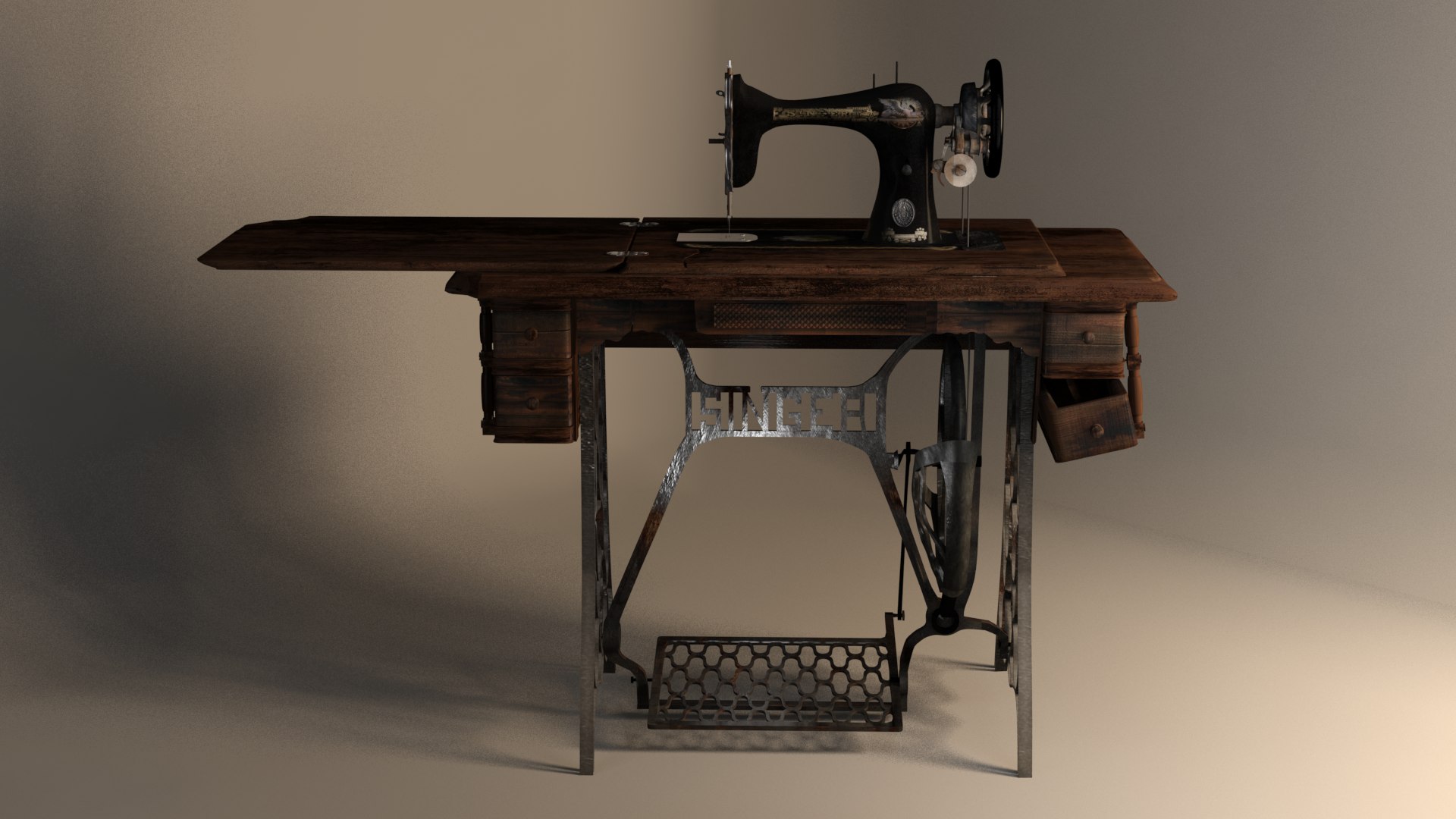 3ds Max Sewing Machine Singer Sphinx