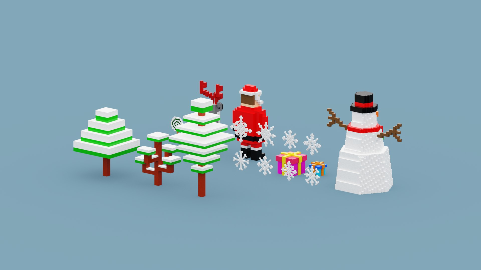 Voxel Christmas Collection Low-poly 3D Model 3D Model - TurboSquid 1987524