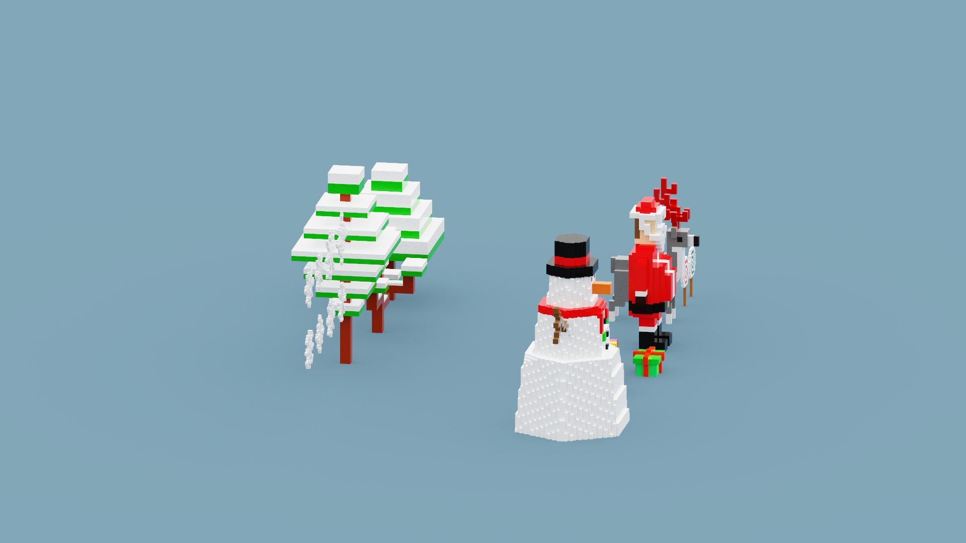 Voxel Christmas Collection Low-poly 3D Model 3D Model - TurboSquid 1987524