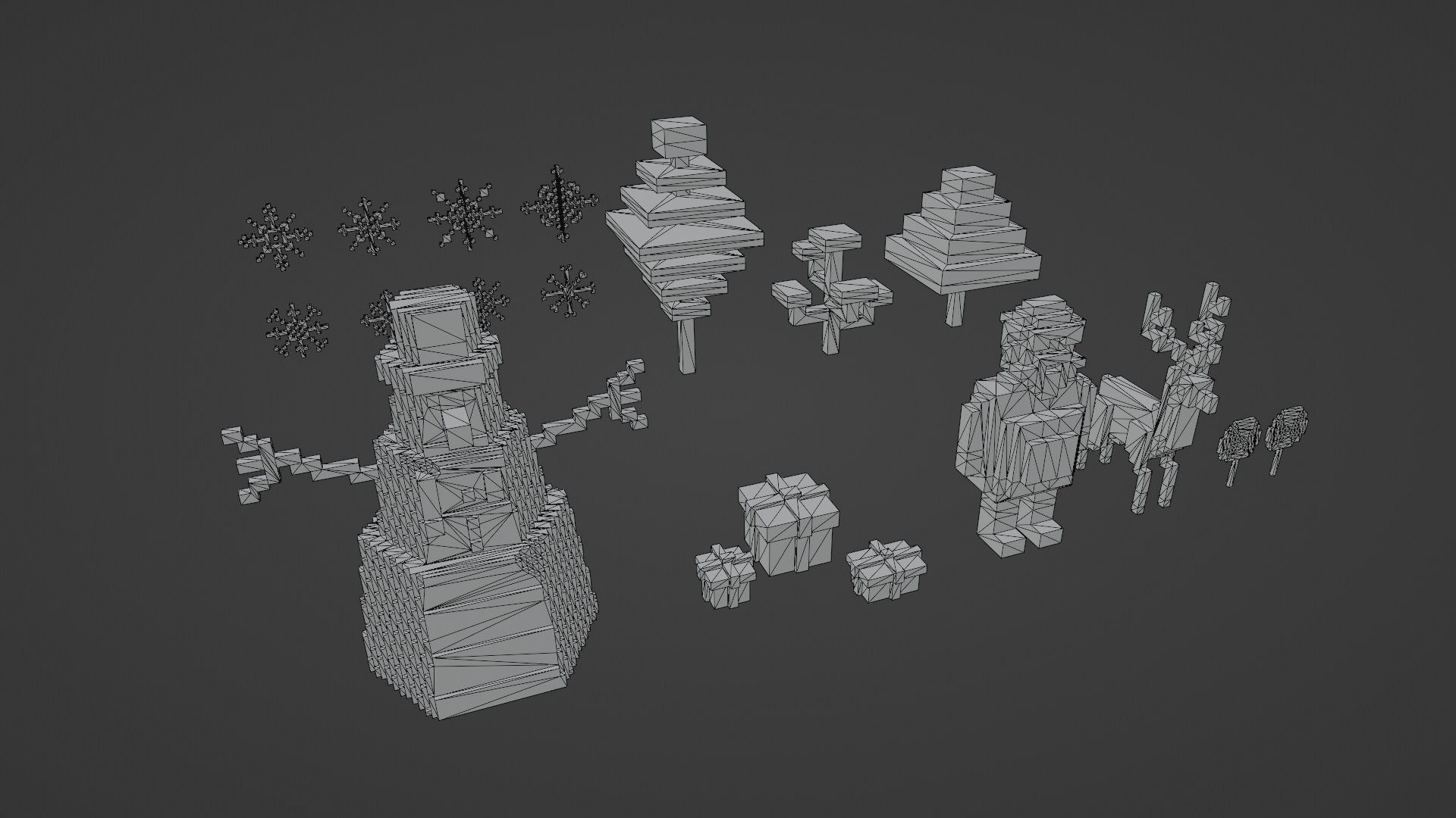 Voxel Christmas Collection Low-poly 3D Model 3D Model - TurboSquid 1987524