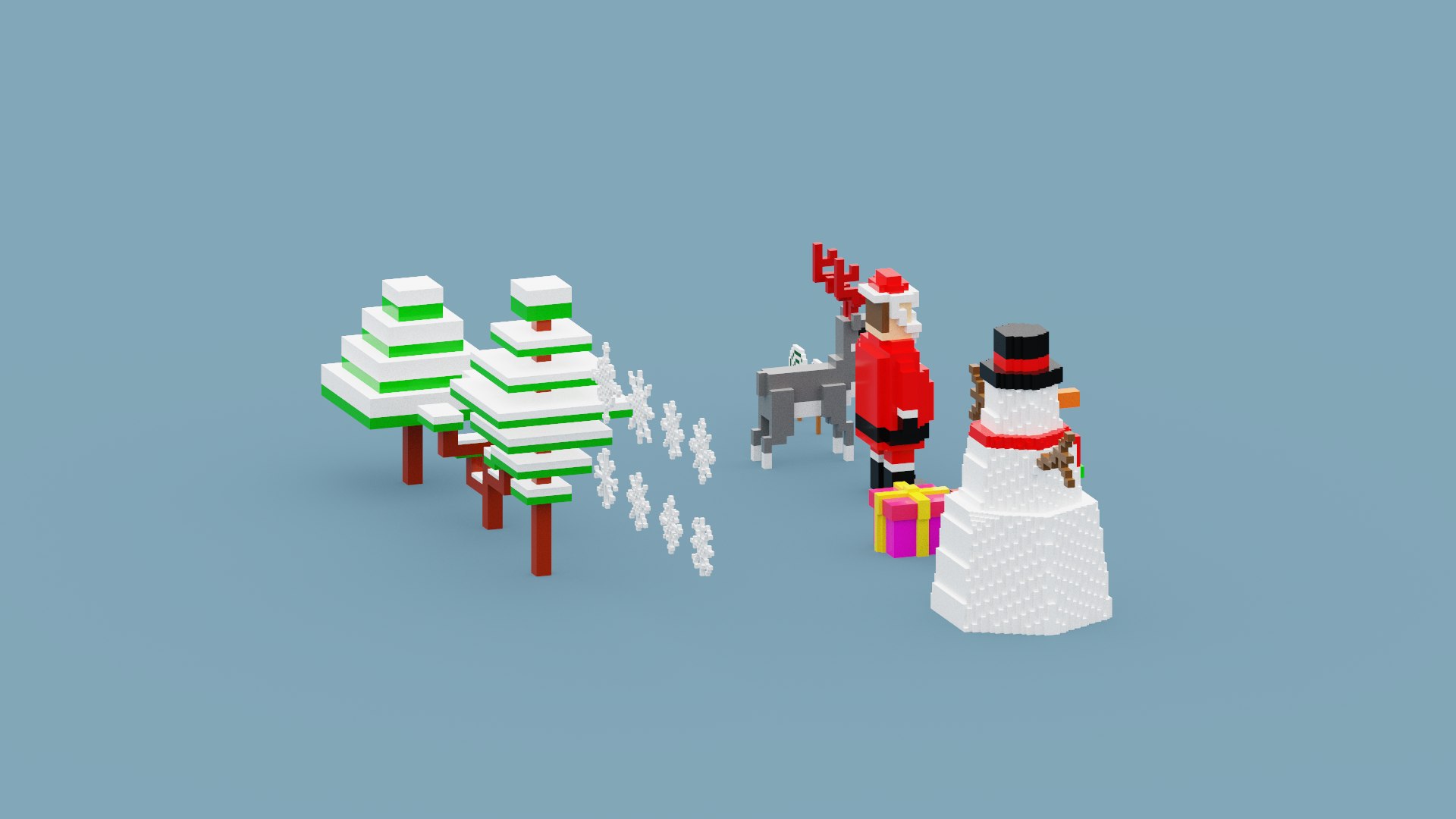 Voxel Christmas Collection Low-poly 3D Model 3D Model - TurboSquid 1987524