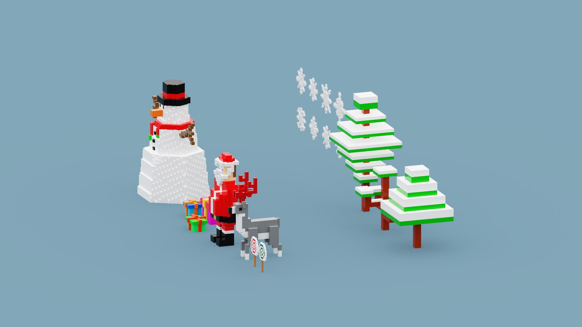 Voxel Christmas Collection Low-poly 3D Model 3D Model - TurboSquid 1987524