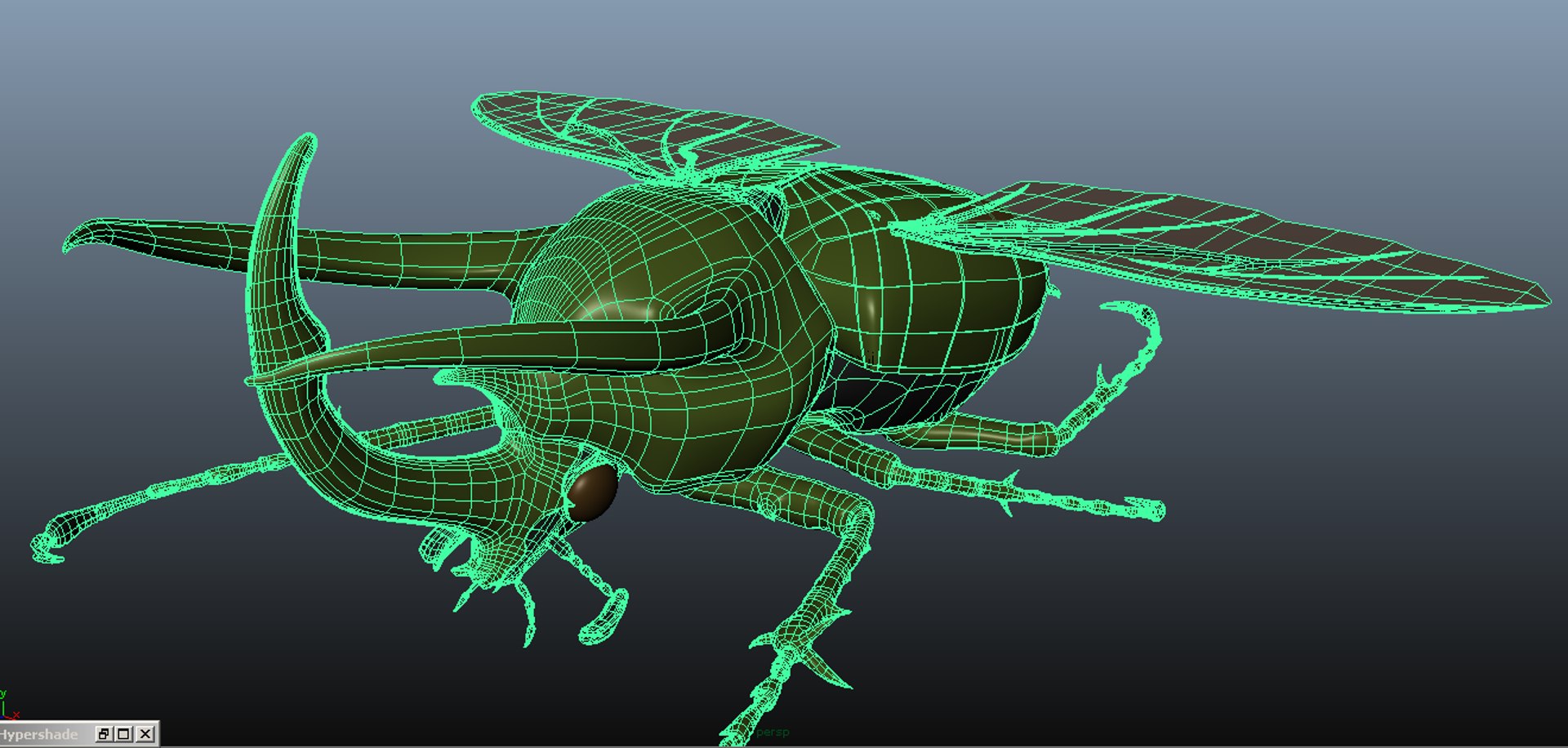 3d Atlas Beetle Rigged Wings Model