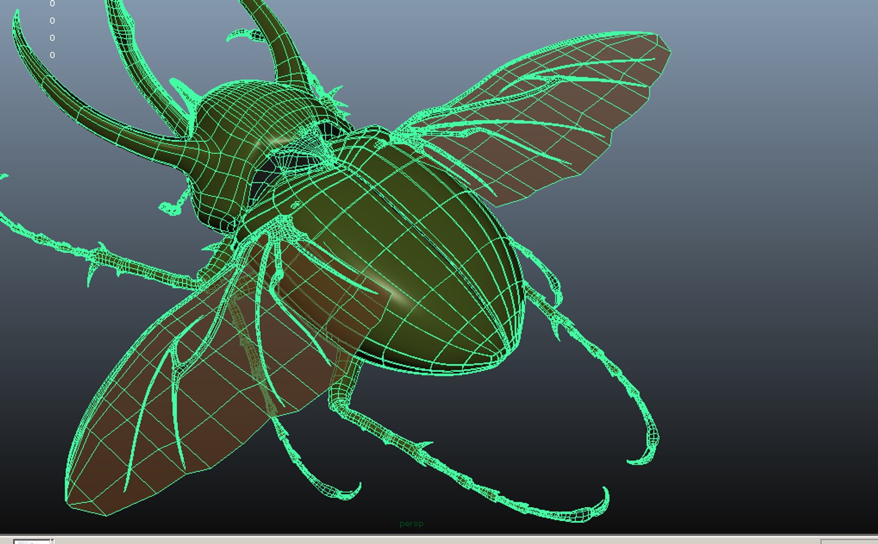 3d Atlas Beetle Rigged Wings Model