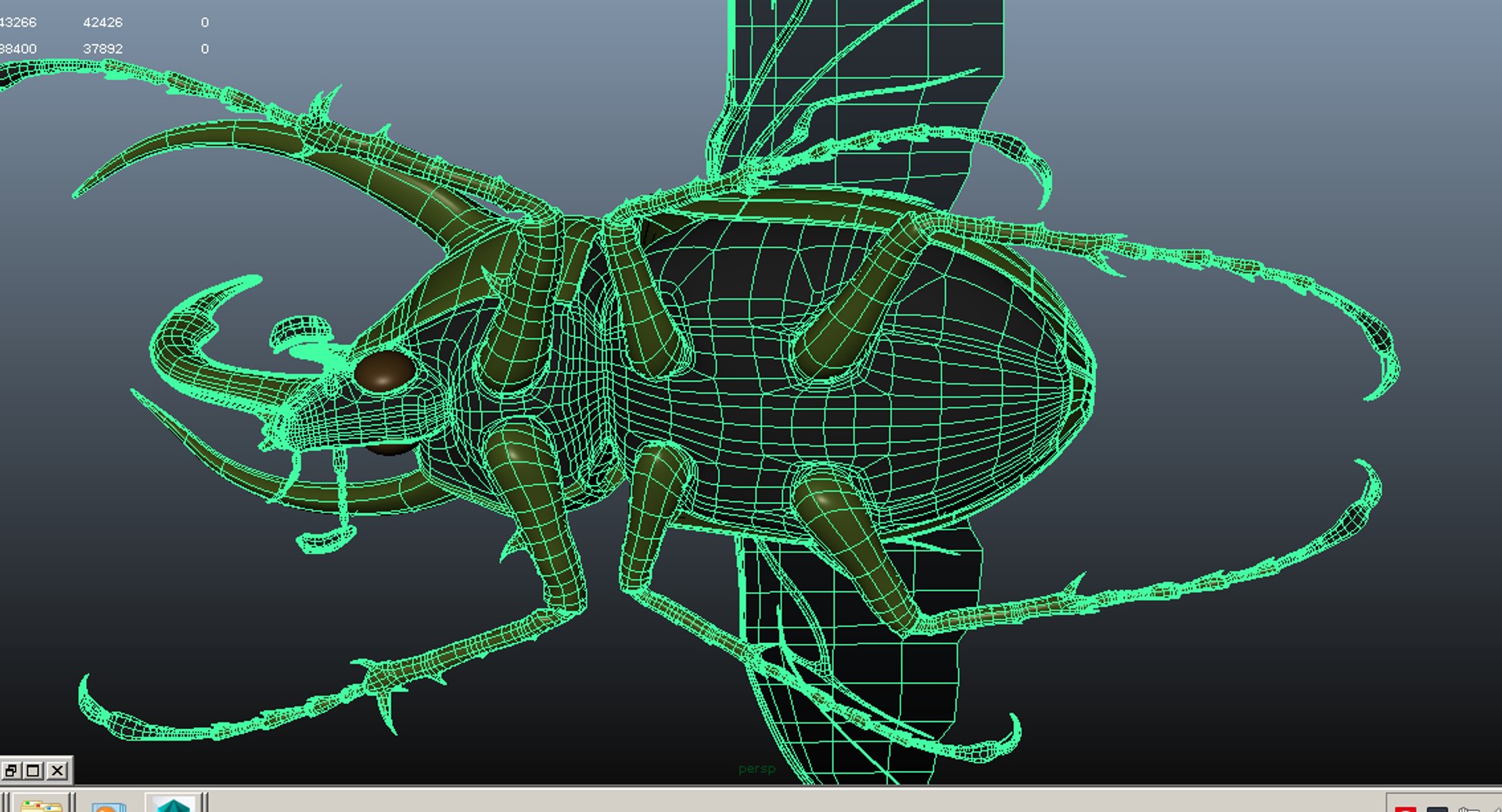 3d Atlas Beetle Rigged Wings Model