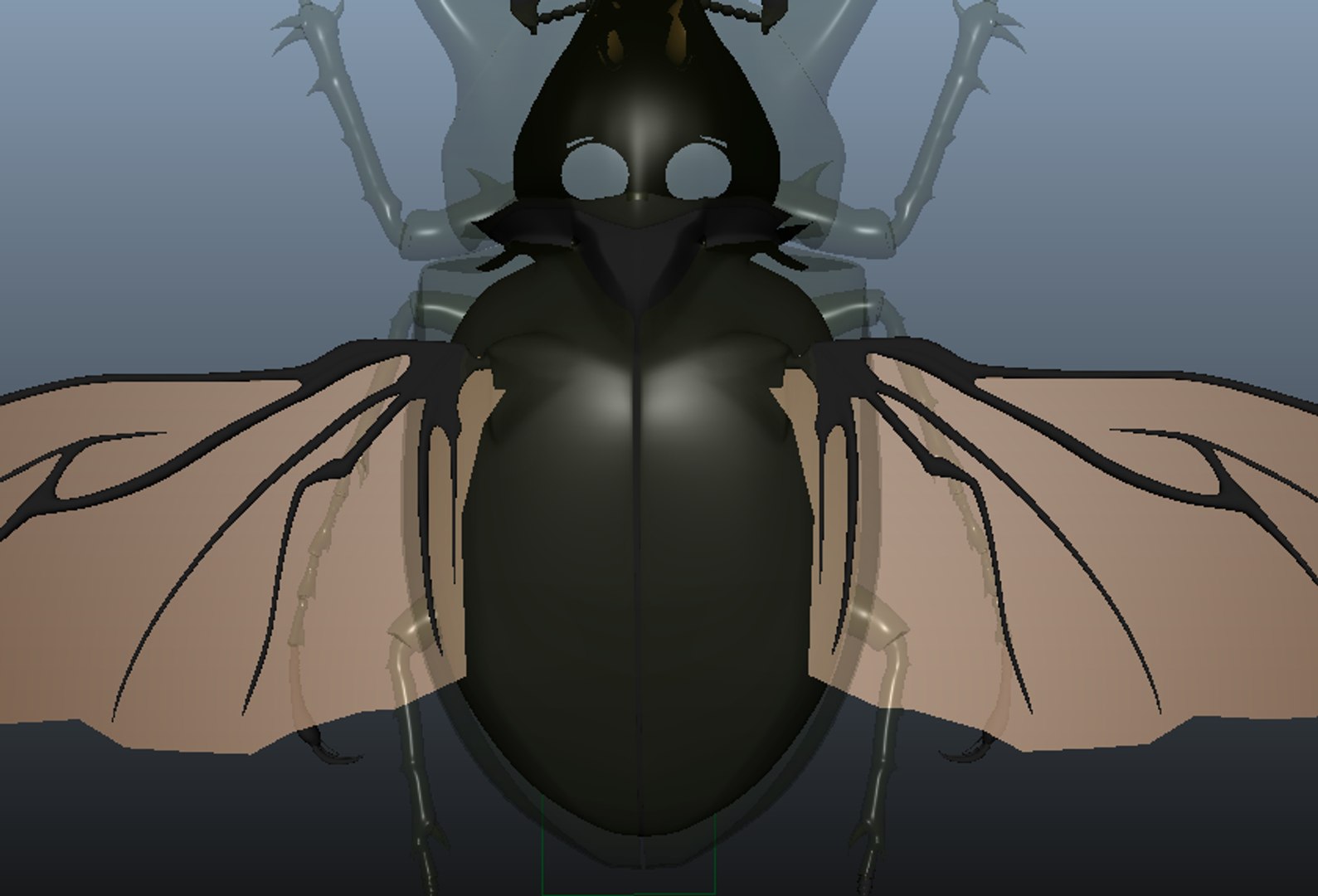 3d Atlas Beetle Rigged Wings Model