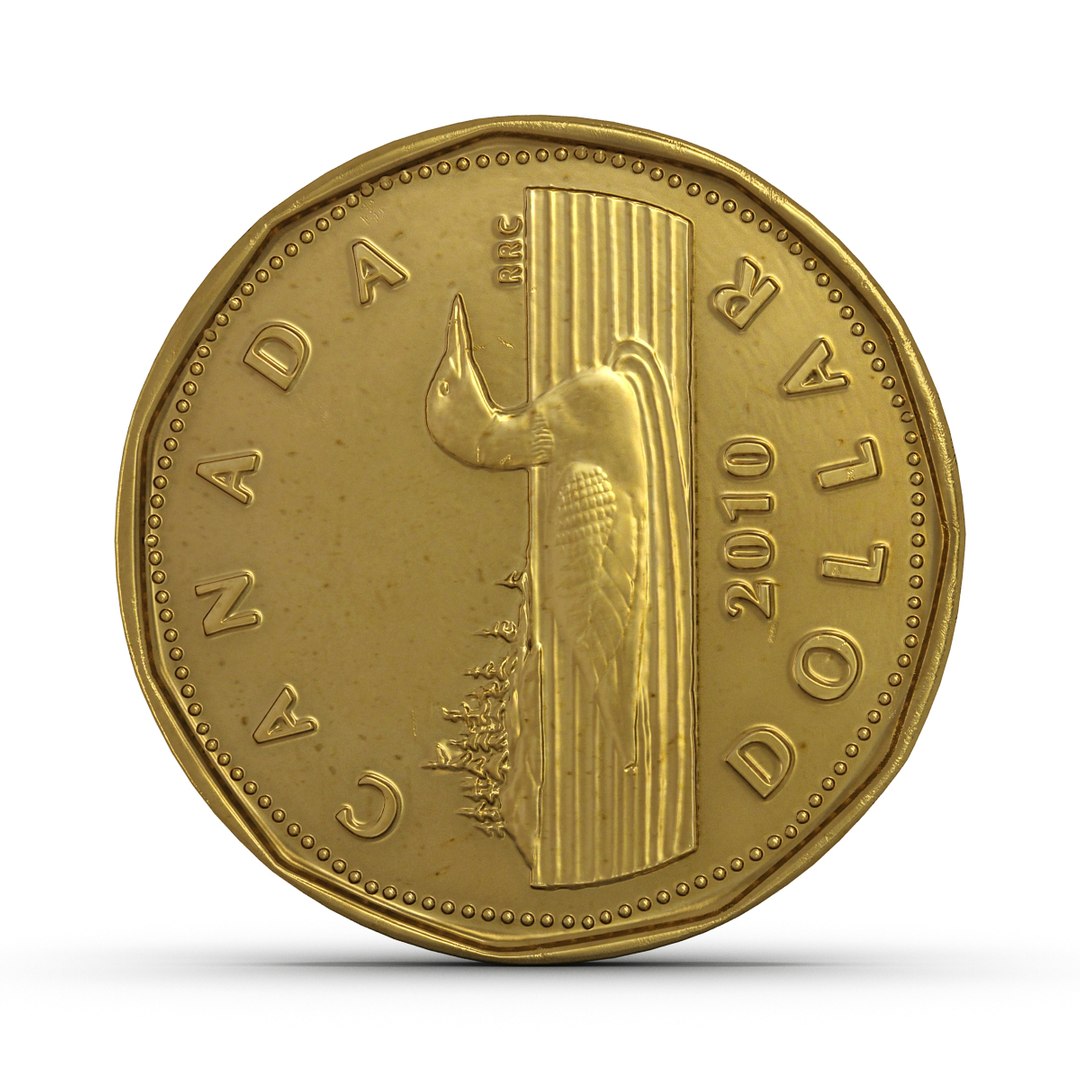 3d Realistic Canadian Dollar Coin