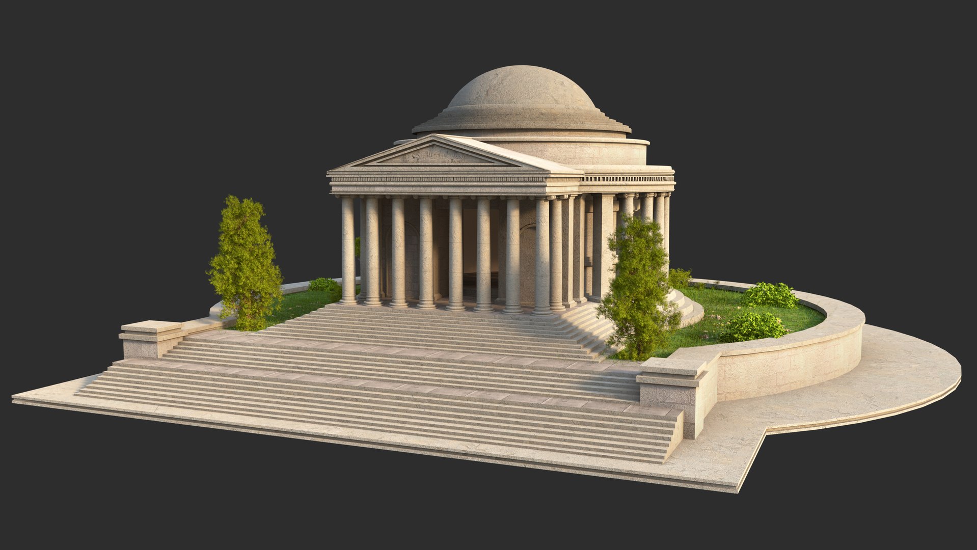 3D Jefferson Memorial Model - TurboSquid 2283873