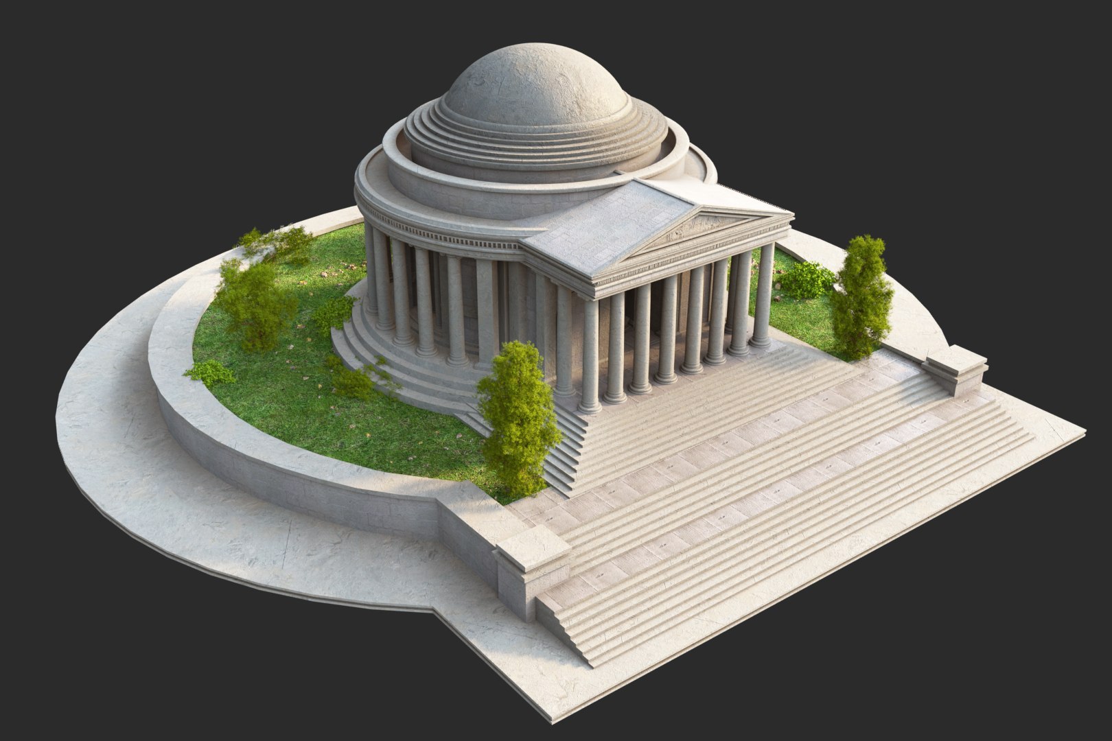 3D Jefferson Memorial Model - TurboSquid 2283873