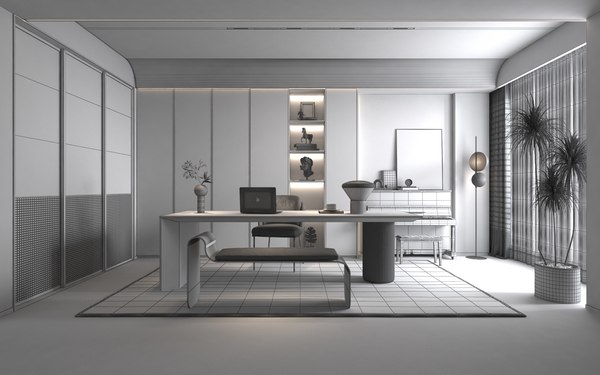 3D Study room and office - TurboSquid 1804893