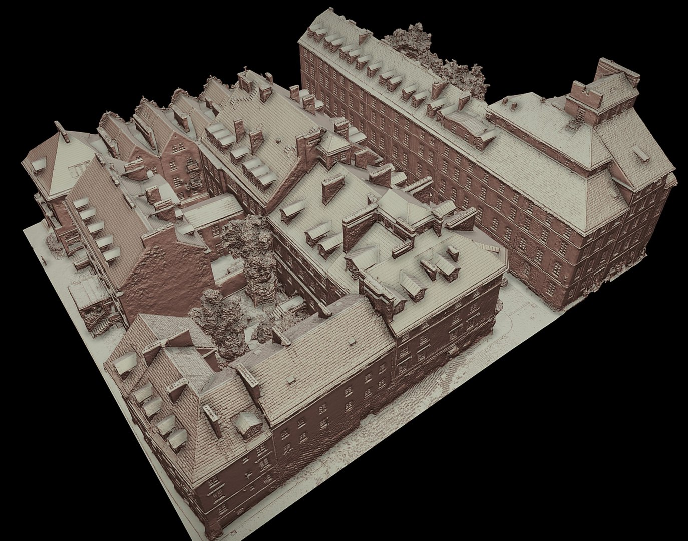 Old Town Classic Buildings Drone Air Photogrammetry 3D Model ...