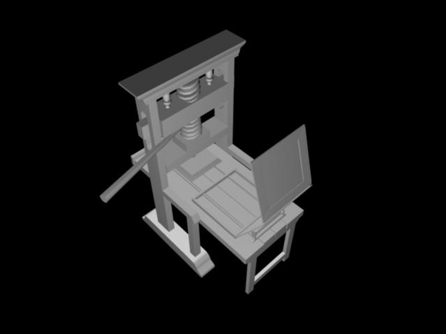 3d Old Printer Model