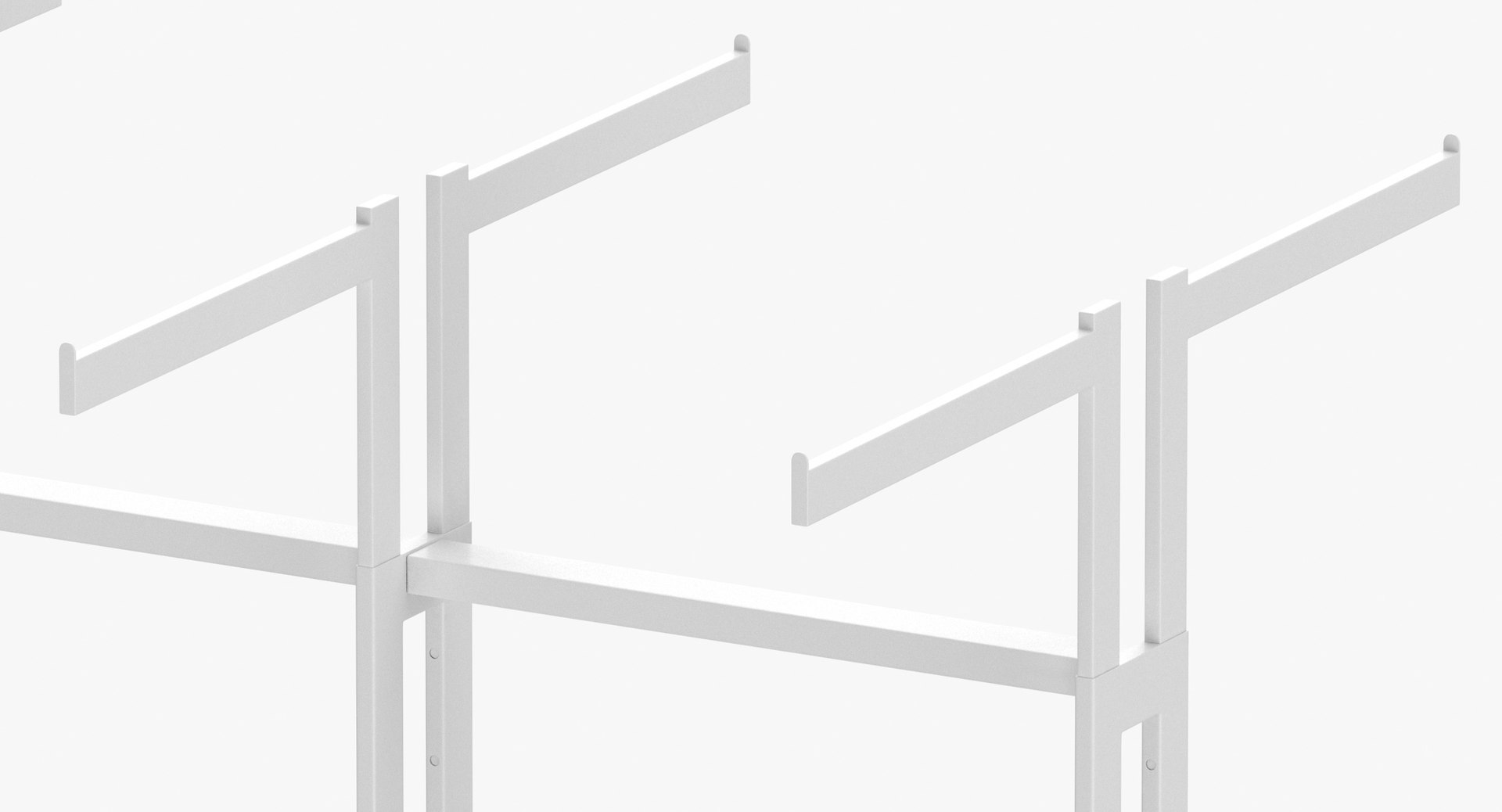 3D Clothing 6 Way Rack 01 Metal Black and White model - TurboSquid 1965906