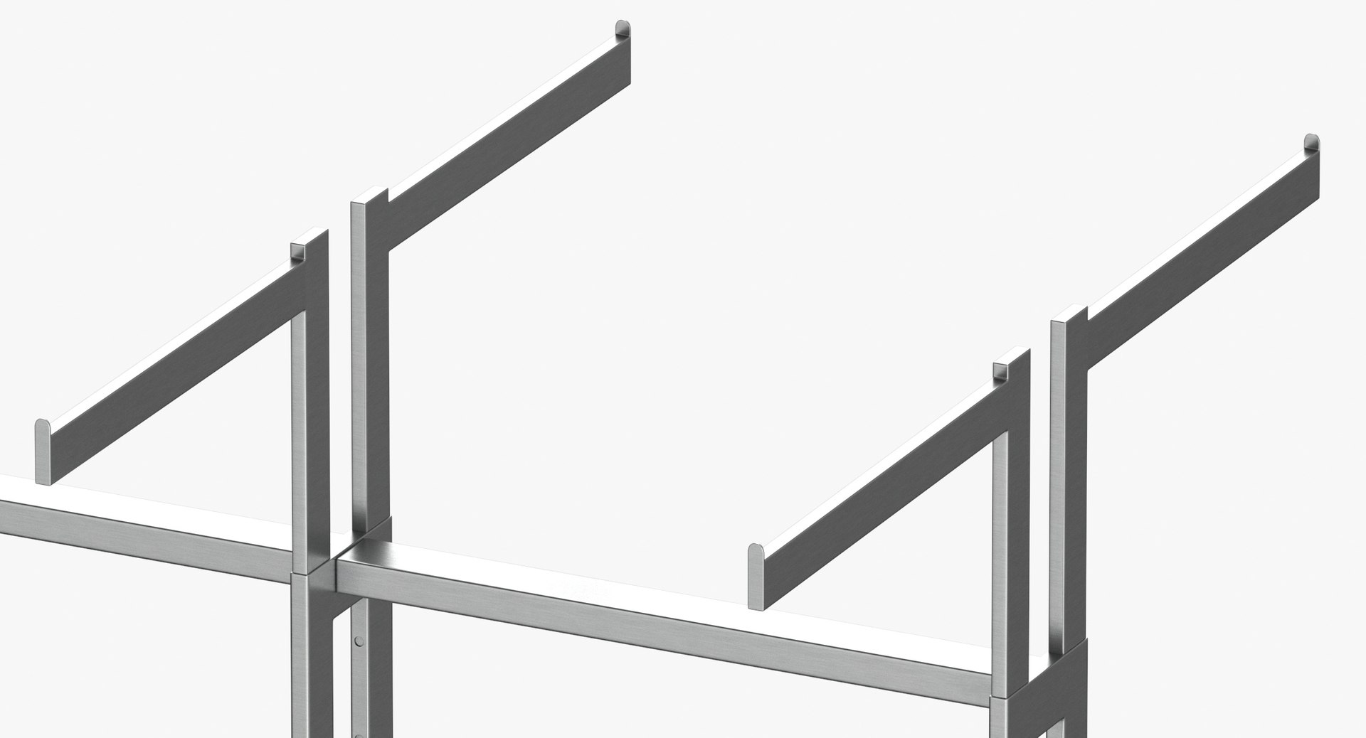 3D Clothing 6 Way Rack 01 Metal Black and White model - TurboSquid 1965906