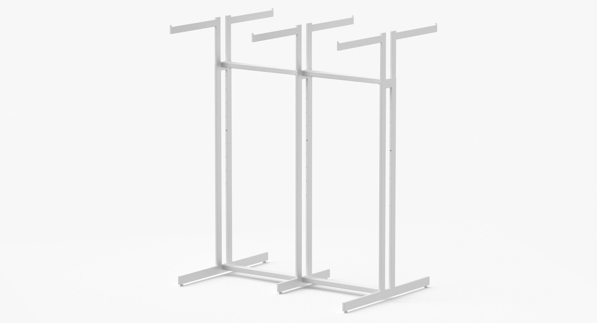 3D Clothing 6 Way Rack 01 Metal Black and White model - TurboSquid 1965906