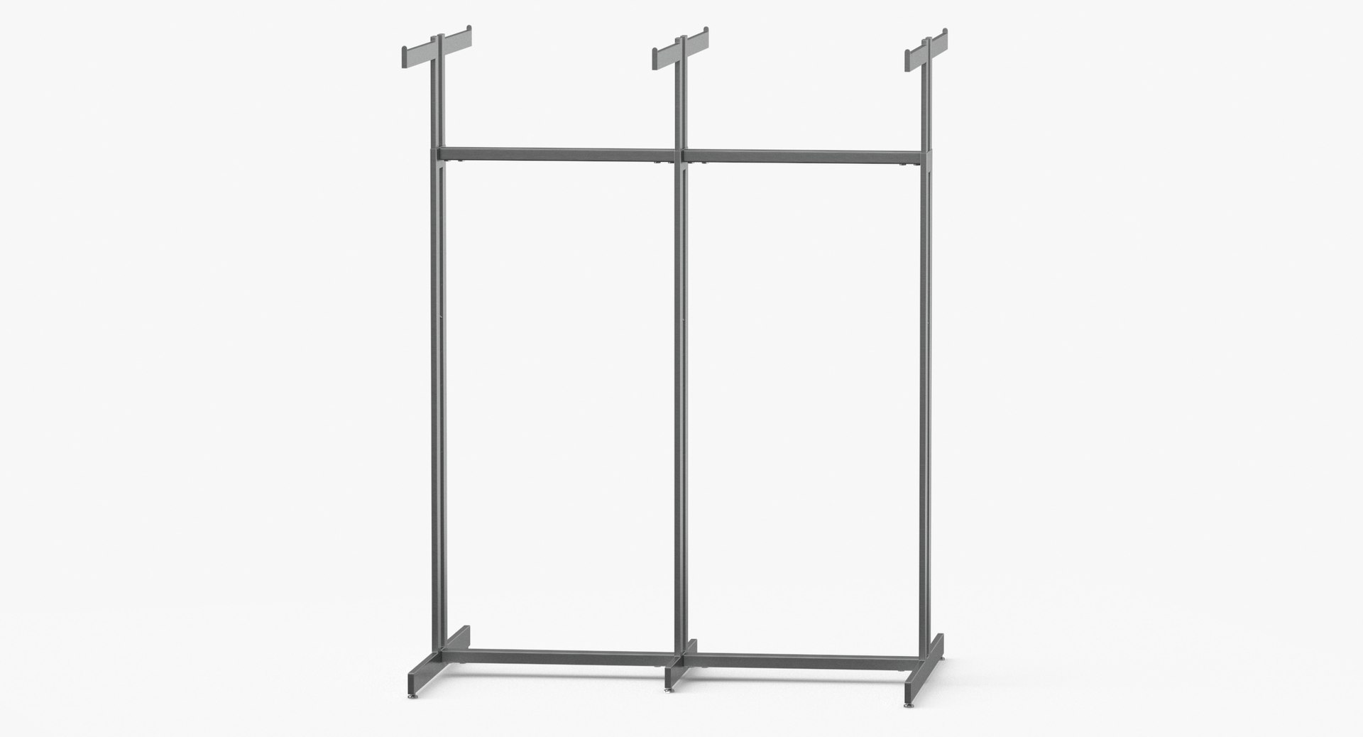 3D Clothing 6 Way Rack 01 Metal Black and White model - TurboSquid 1965906