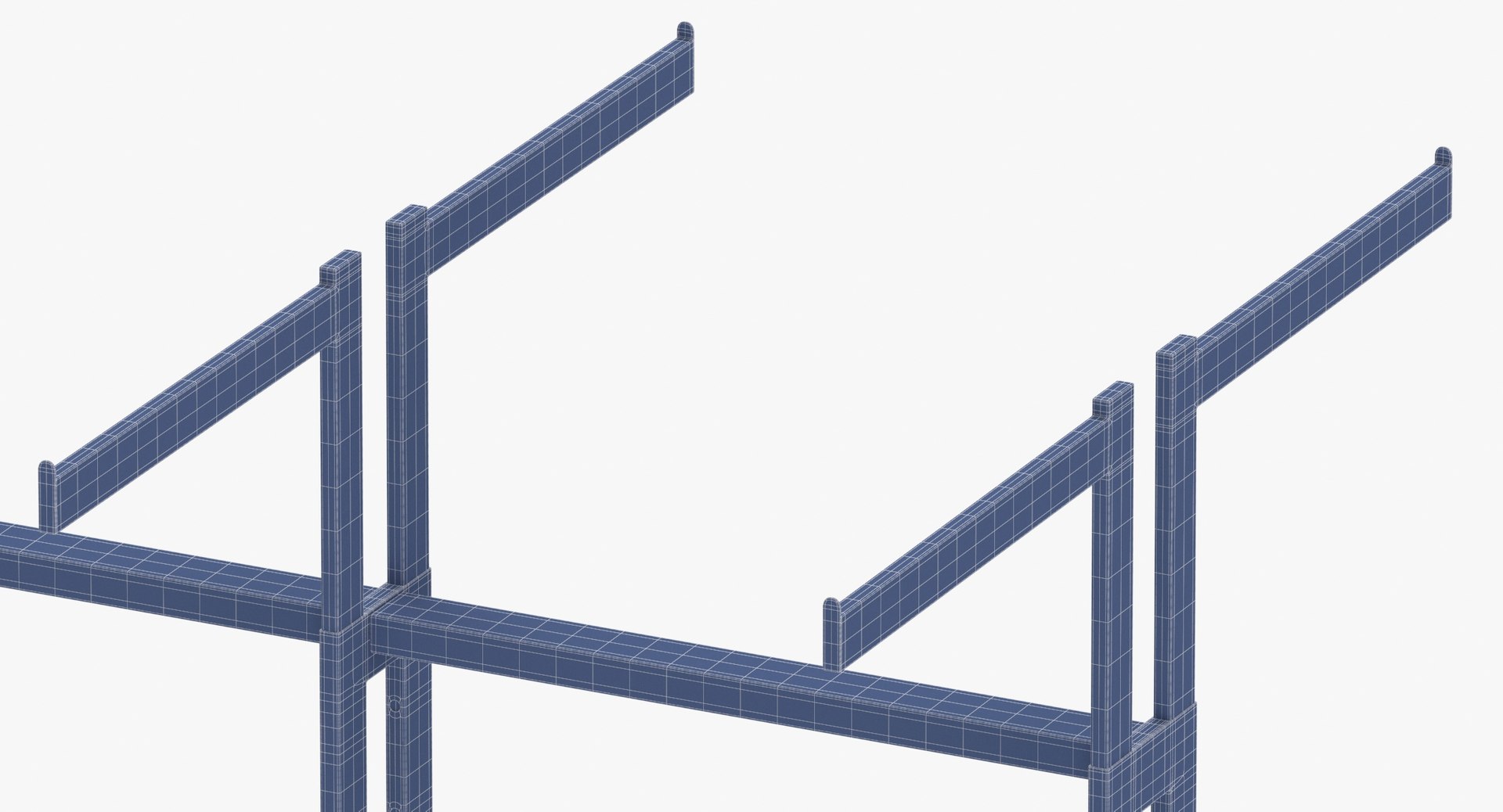 3D Clothing 6 Way Rack 01 Metal Black and White model - TurboSquid 1965906