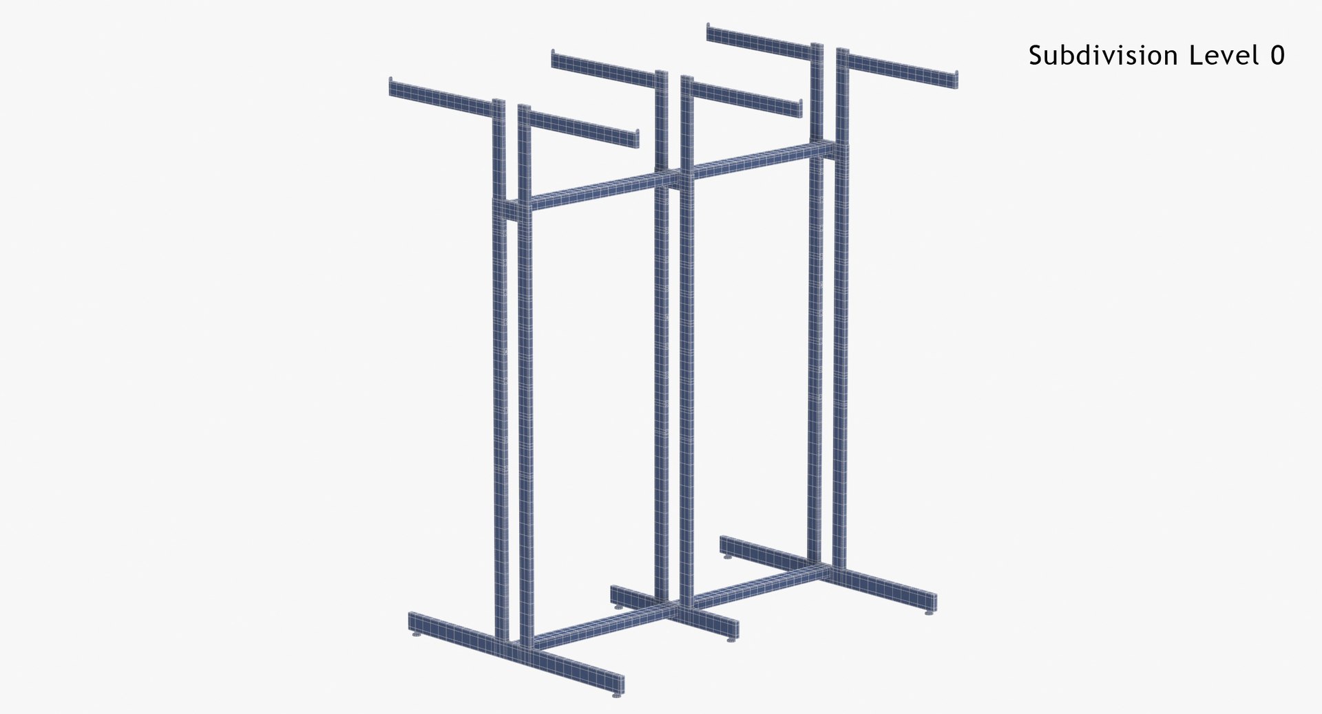 3D Clothing 6 Way Rack 01 Metal Black and White model - TurboSquid 1965906